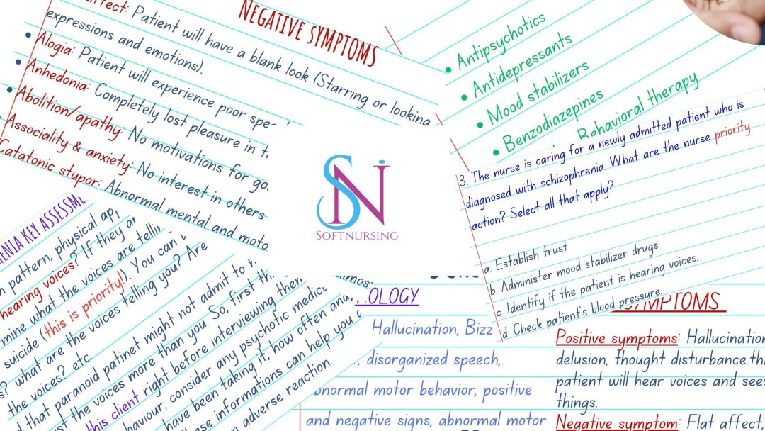 Nursing School Notes - Psychiatric Nursing - Schizophrenia Notes - Etsy