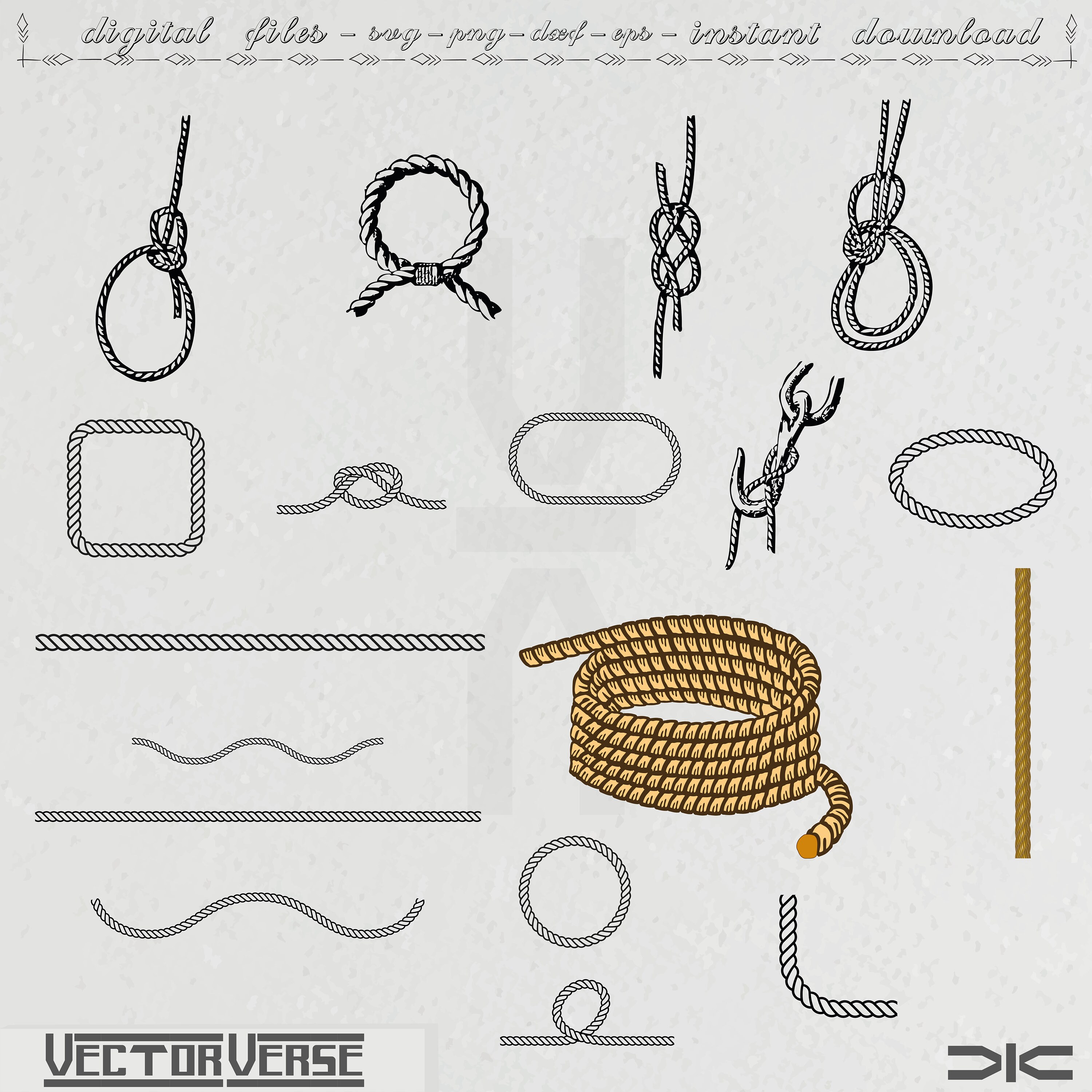 Rope SVG Bundle, Rope Dxf, Rope Png, Rope Eps, Rope Vector, Rope Cut ...