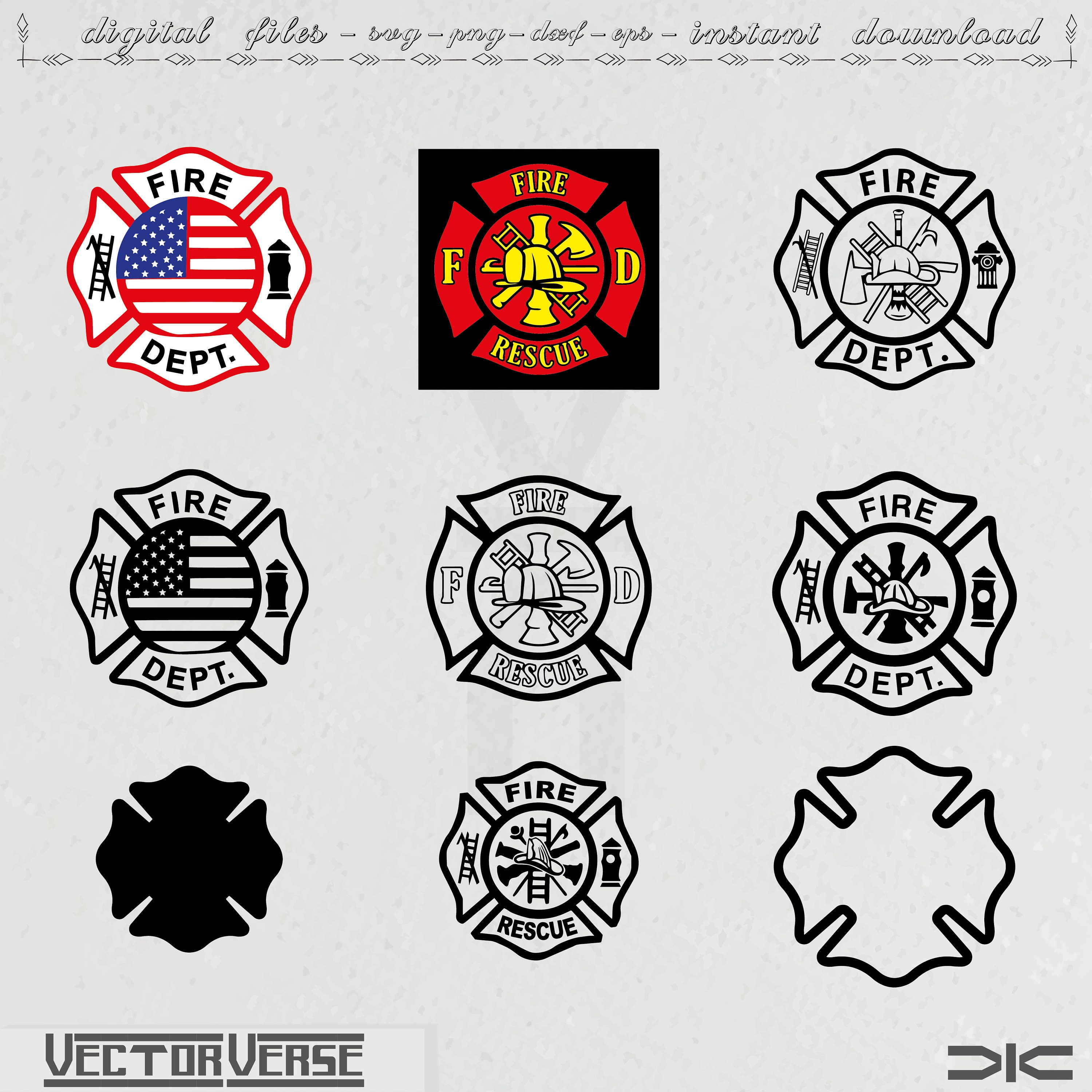 Fire Dept Svg, Firefighter Svg, Maltese Cross Svg, Fireman Svg, Fire ...