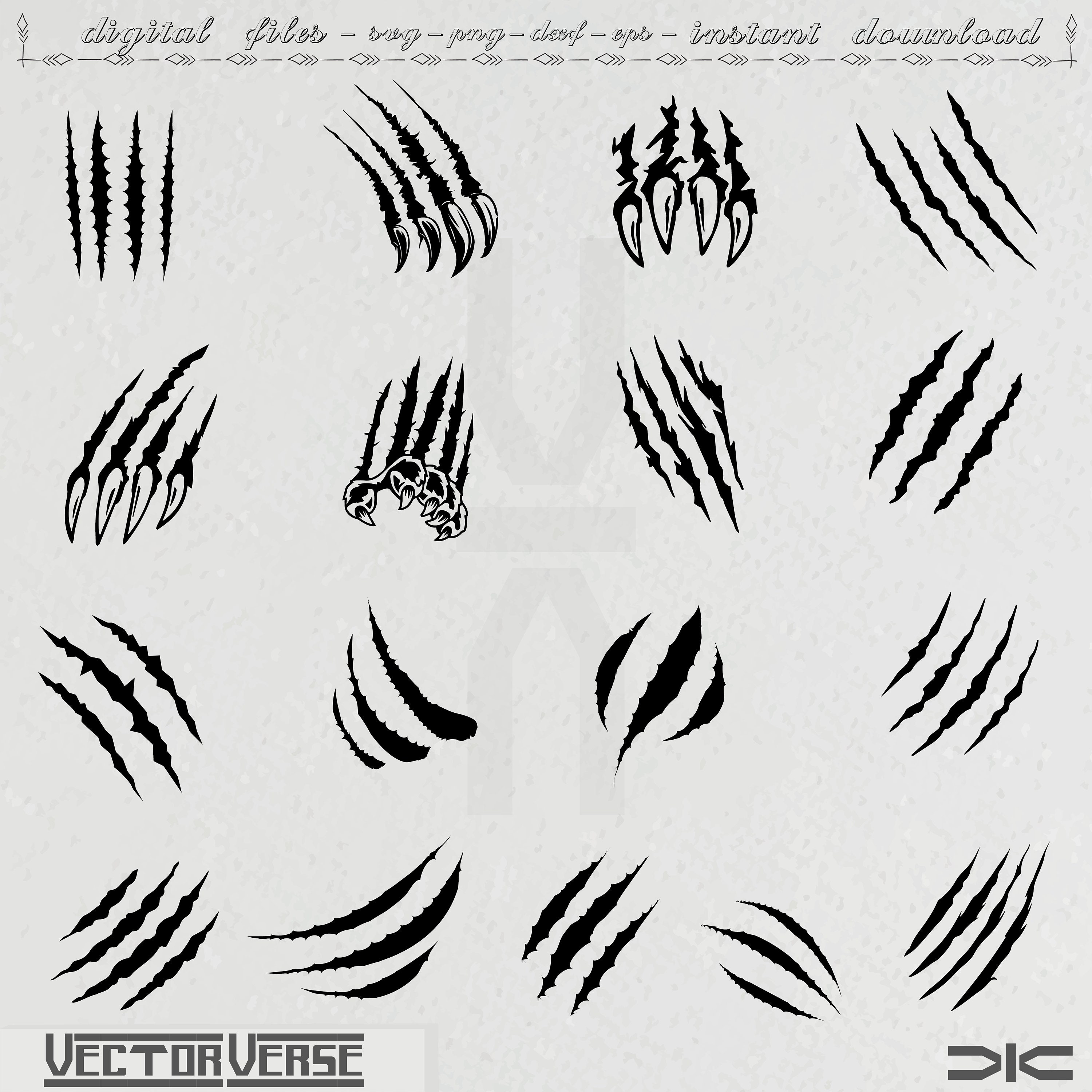 Claw Marks SVG Instant Download SVG PNG Jpg Digital Download Tiger Claw ...