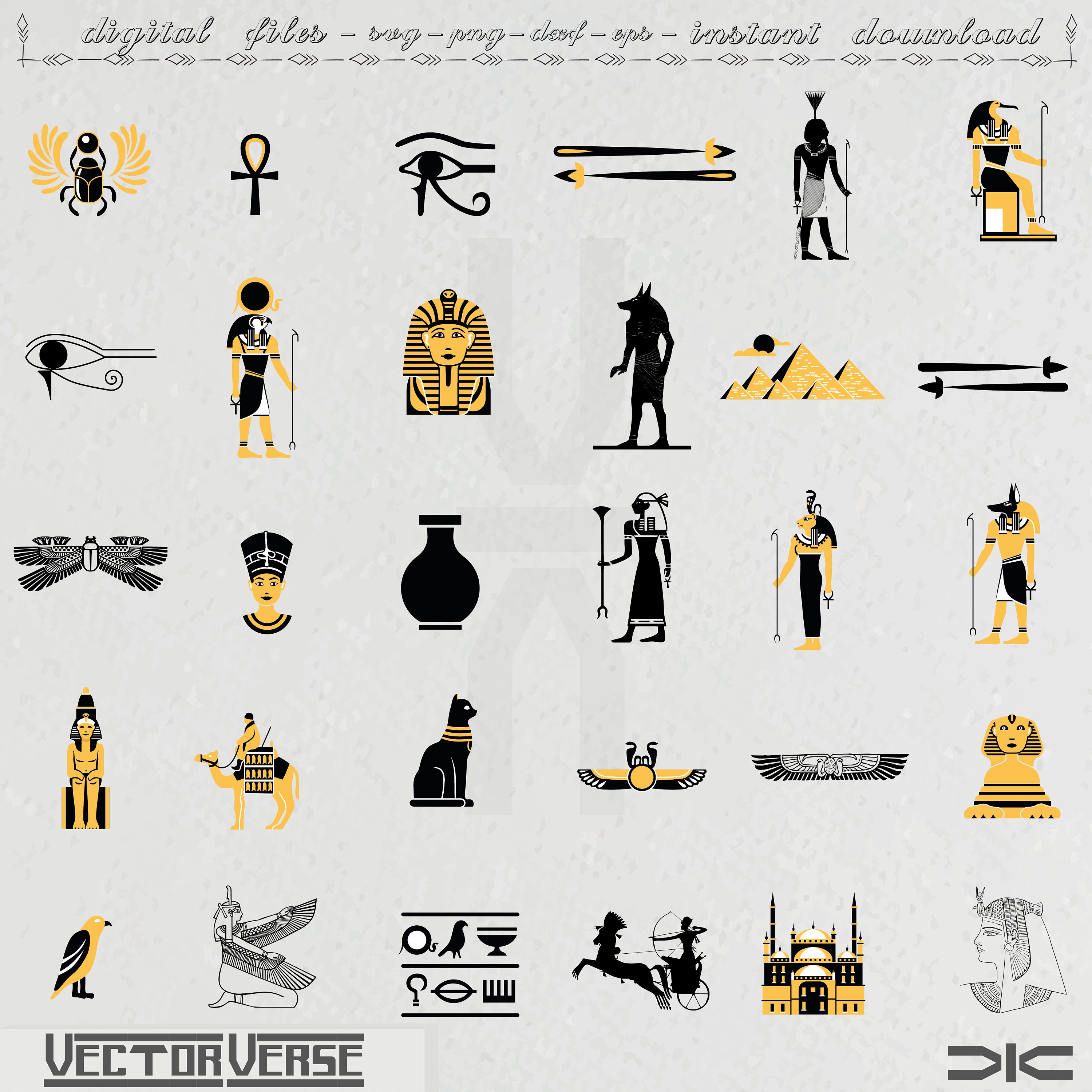 Egyptian Collection Egyptian SVG, Egyptian Clipart, Egypt Svg, Egyptian ...