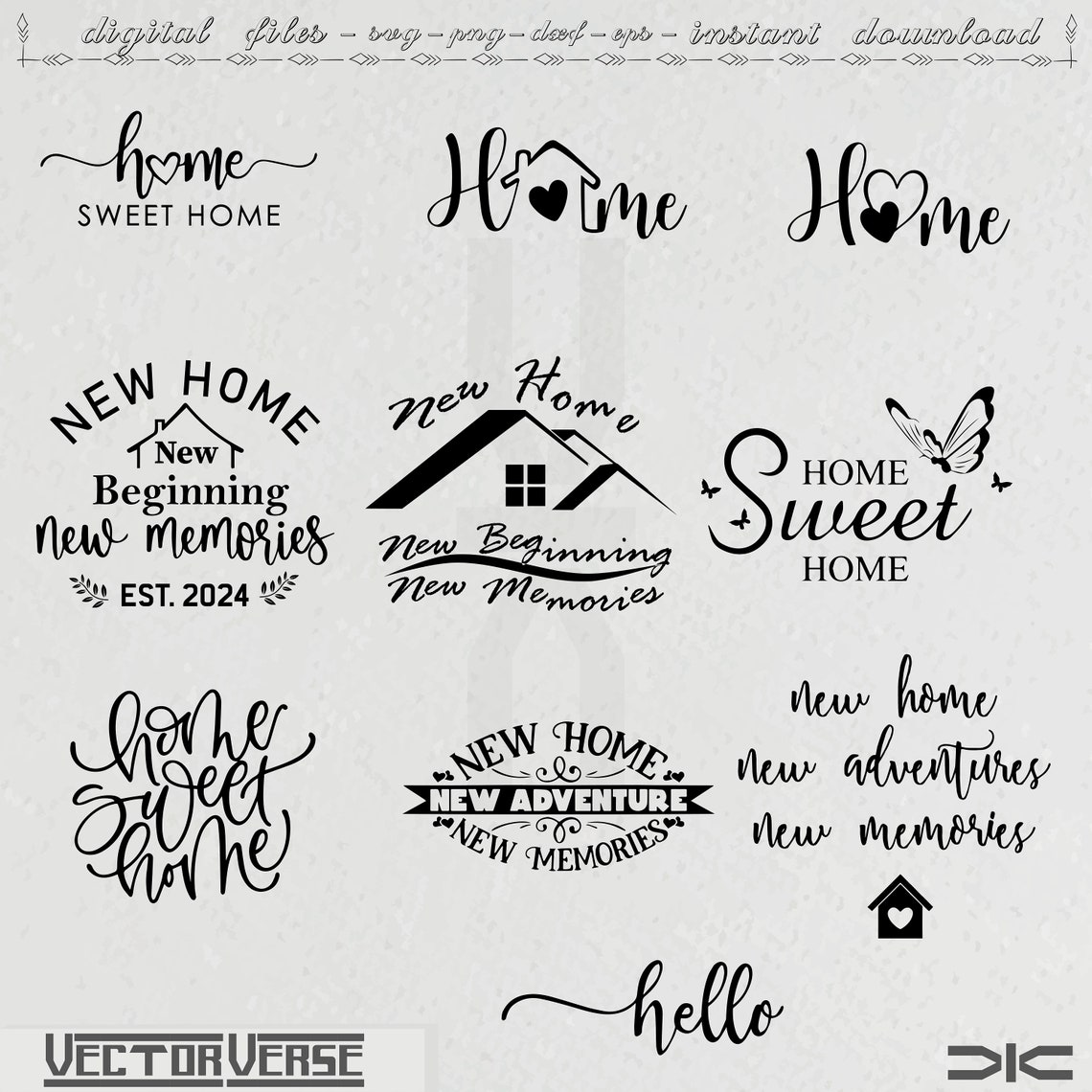 New Home New Beginnings New Memories Est 2024,home Sweet Home Sign,cut File,cutting,frame,vinyl ...