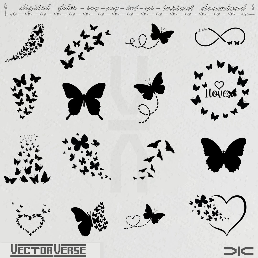 Flying Butterflies Svg Bundle Butterfly Svg Butterfly Design Layout
