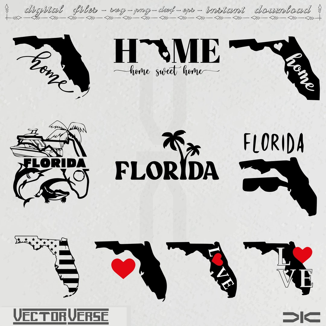 Florida Svg Bundle, Florida BEACH SVG, SUMMER Svg, Florida Clipart ...