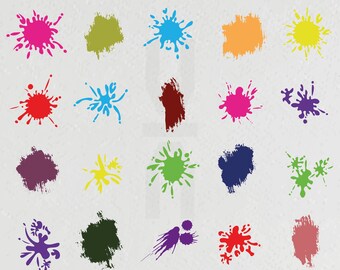 Paint Splatter SVG Bundle, Splatter Multicolor Svg, Paint Splats Svg ...