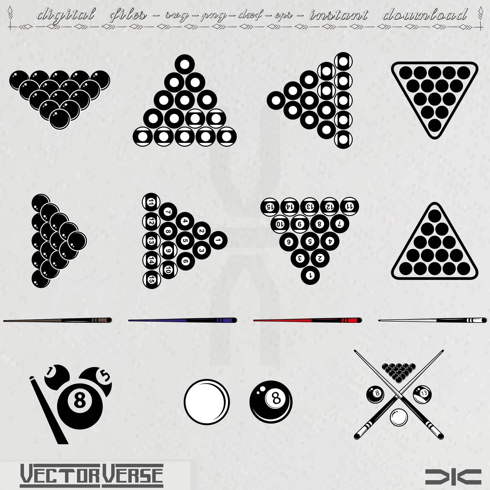 Billiards Svg Bundle, Billiards Svg, Billiard PNG, Snooker Clipart ...