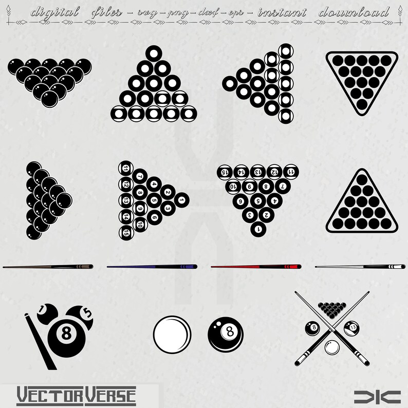 Billiards Svg Bundle, Billiards Svg, Billiard PNG, Snooker Clipart ...