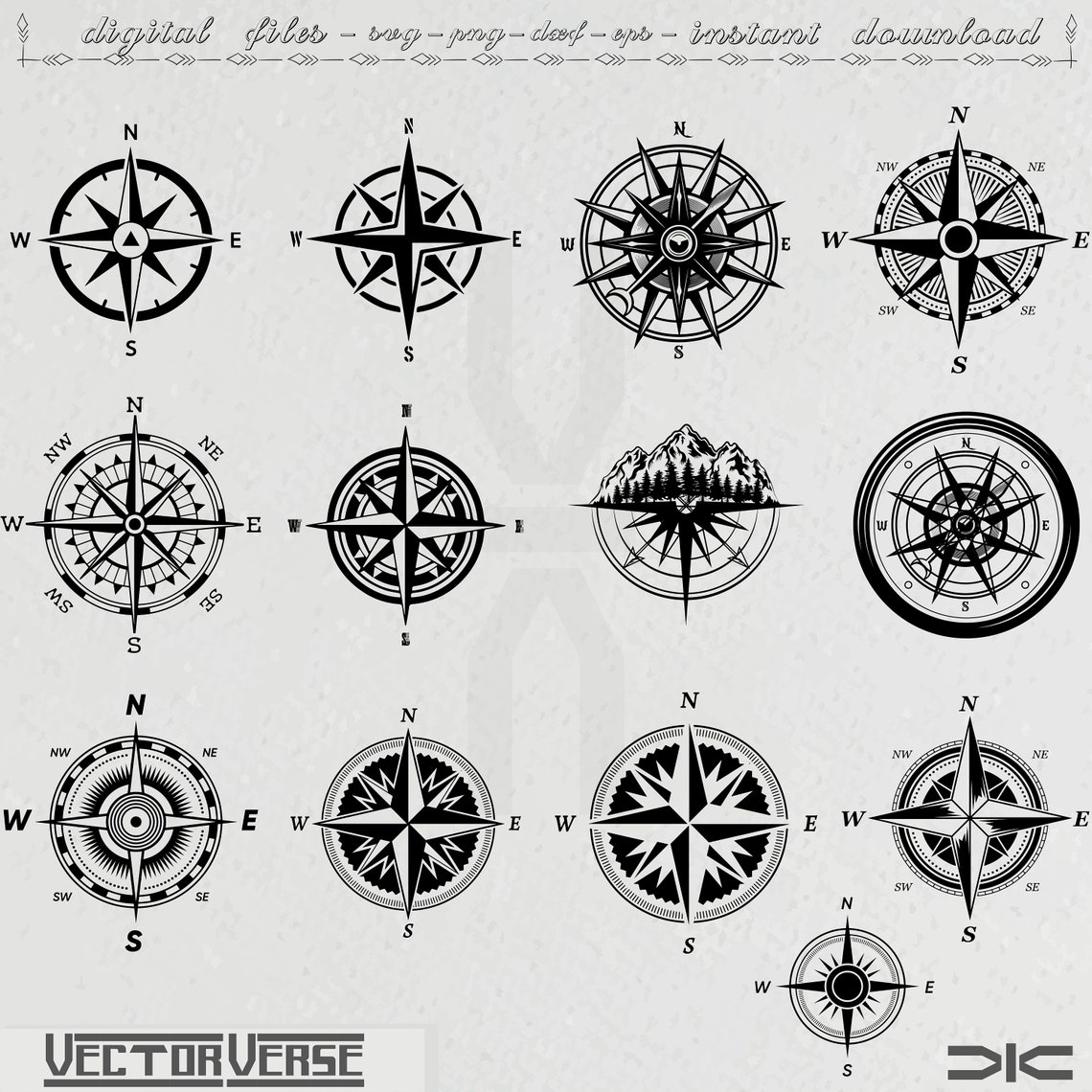 Compass Svg File, Nature Compass Svg, North, South, West, East, Compass ...