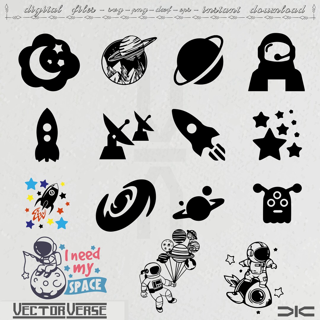 Outer Space Svg Bundle, Planet Svg, Galaxy,astronaut Svg, Solar System ...