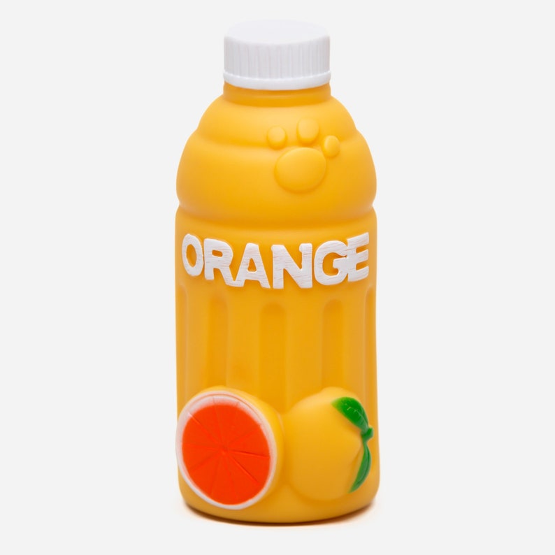Orange Juice Squeezie Pet Dog Latex Fruit Drink Bottle Bite Resistant ...