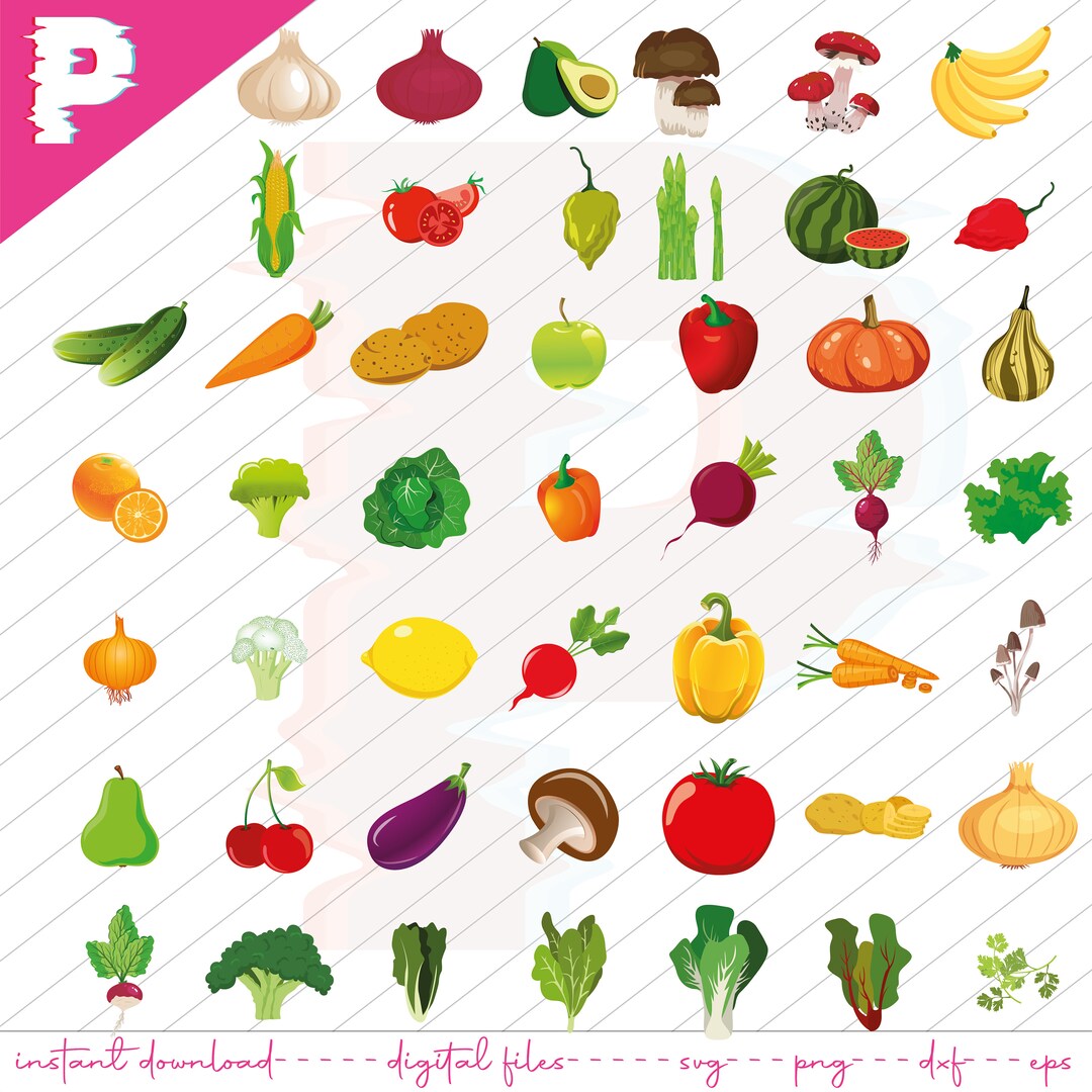 47 Fruits and Vegetables Svg, Vegetable Png, Fruit Svg, Fruit Png Svg ...