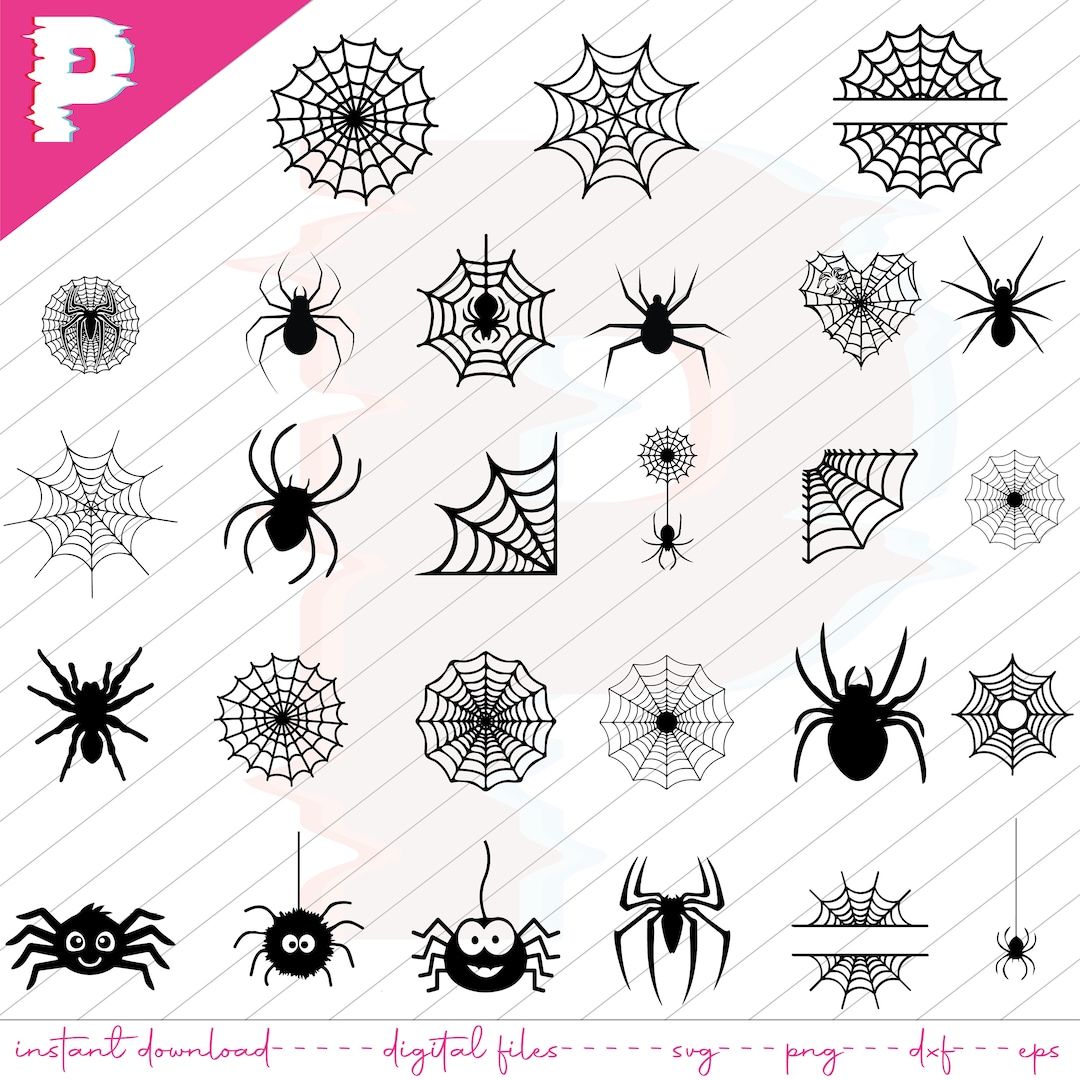 Spider Web SVG Bundle, Spider Web PNG Bundle, Spider Web Clipart ...