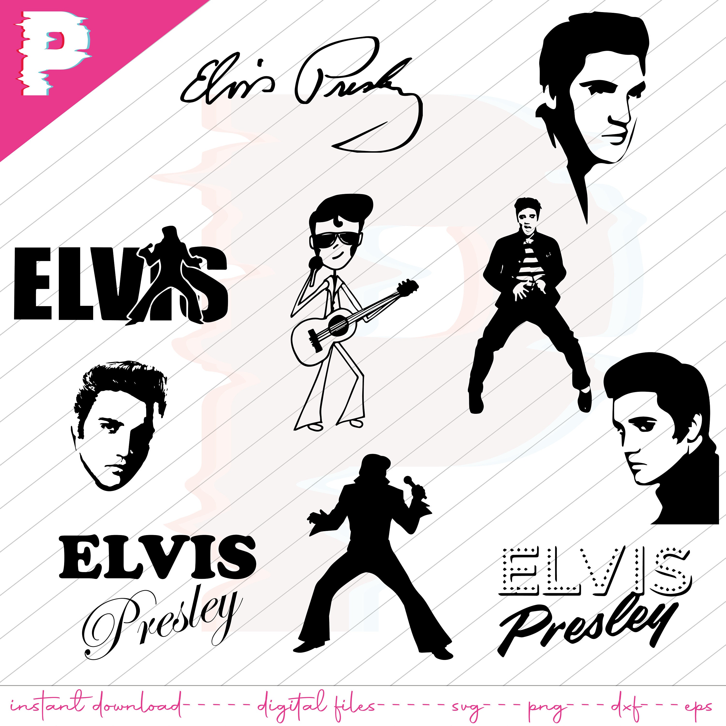 Elvis Presley Svg Bundle Cut File For Cricut The King Of Rock N Roll
