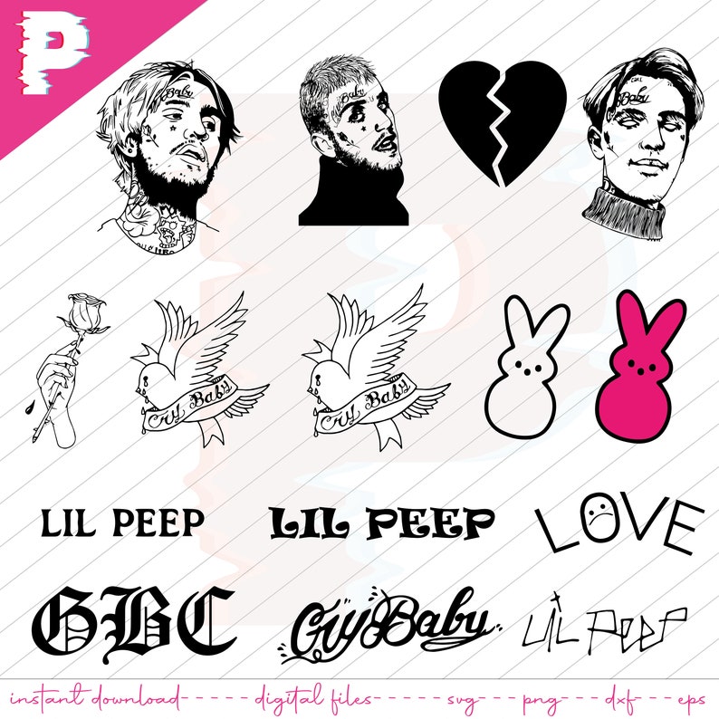 Lil Peep SVG-Bundle, Lil Peep Aufkleber, Hell Boy, GBC svg, Lil Peep ...