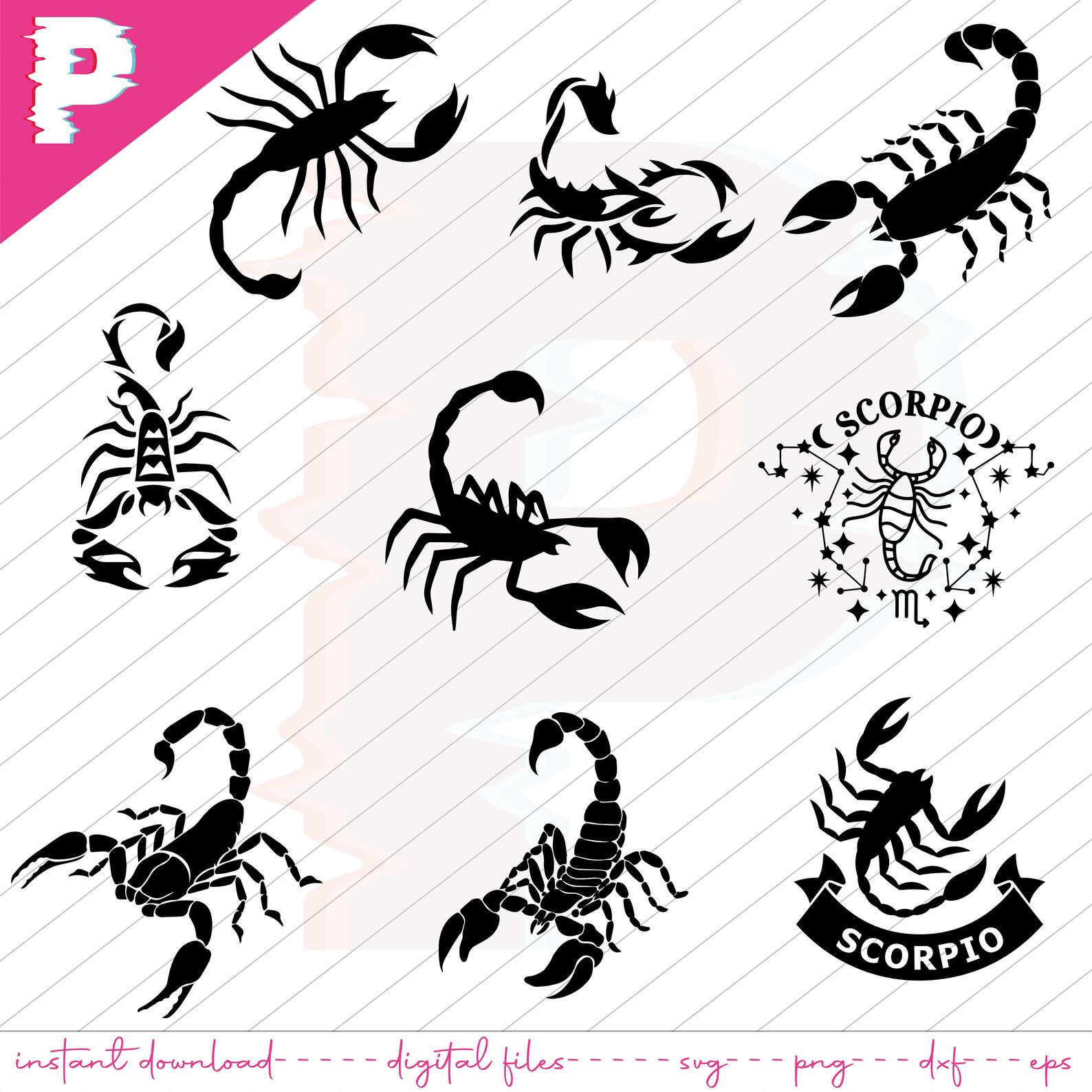 Scorpion SVG Bundle, Scorpion Png, Scorpion Eps,scorpion Silhouette ...