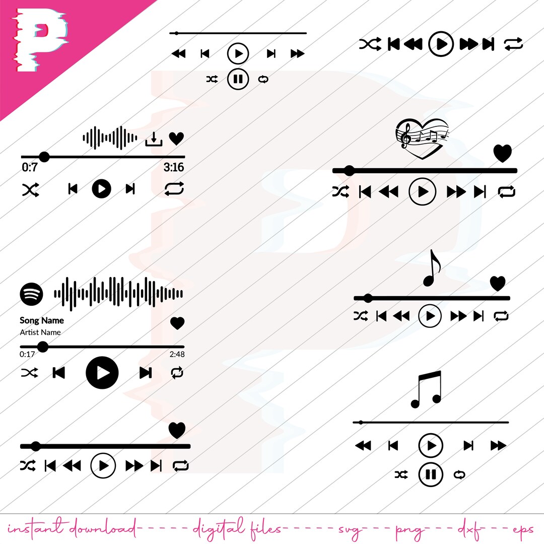Music Player Svg Bundle Music Player Display Audio Control Svg Play ...