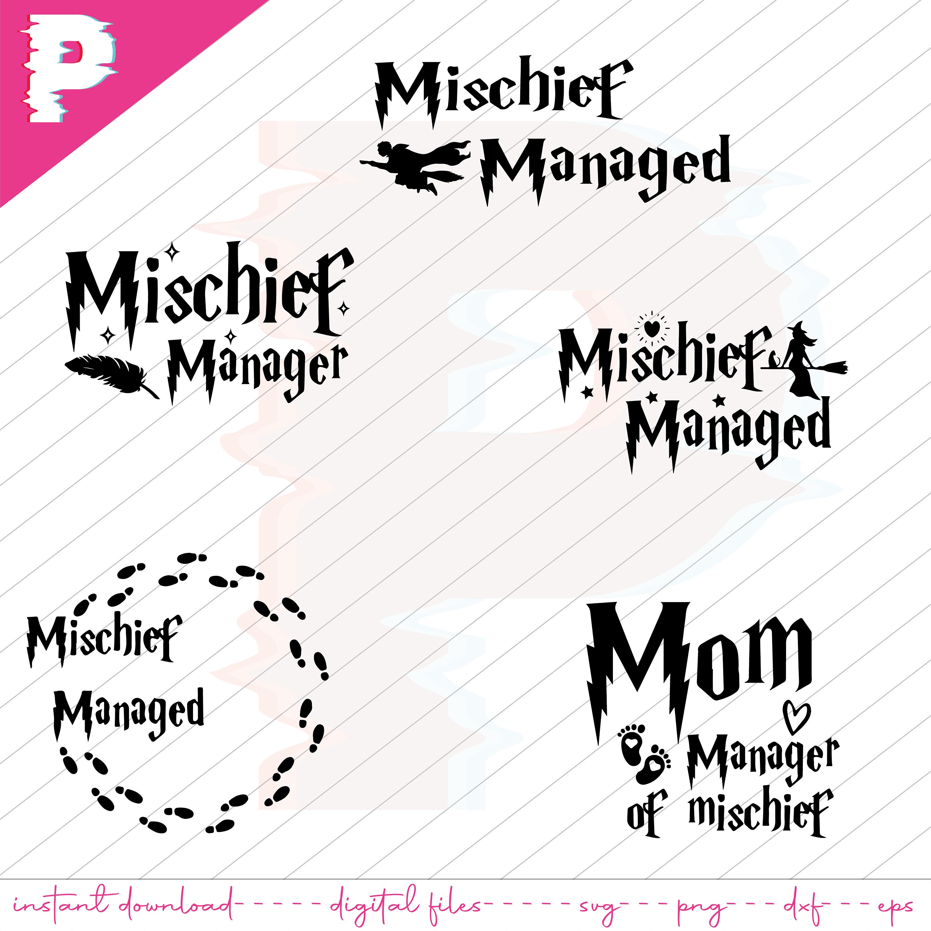 Mischief Manage SVG Cut File, Hand Drawn, Cricut, Silhouette, Wand, T ...