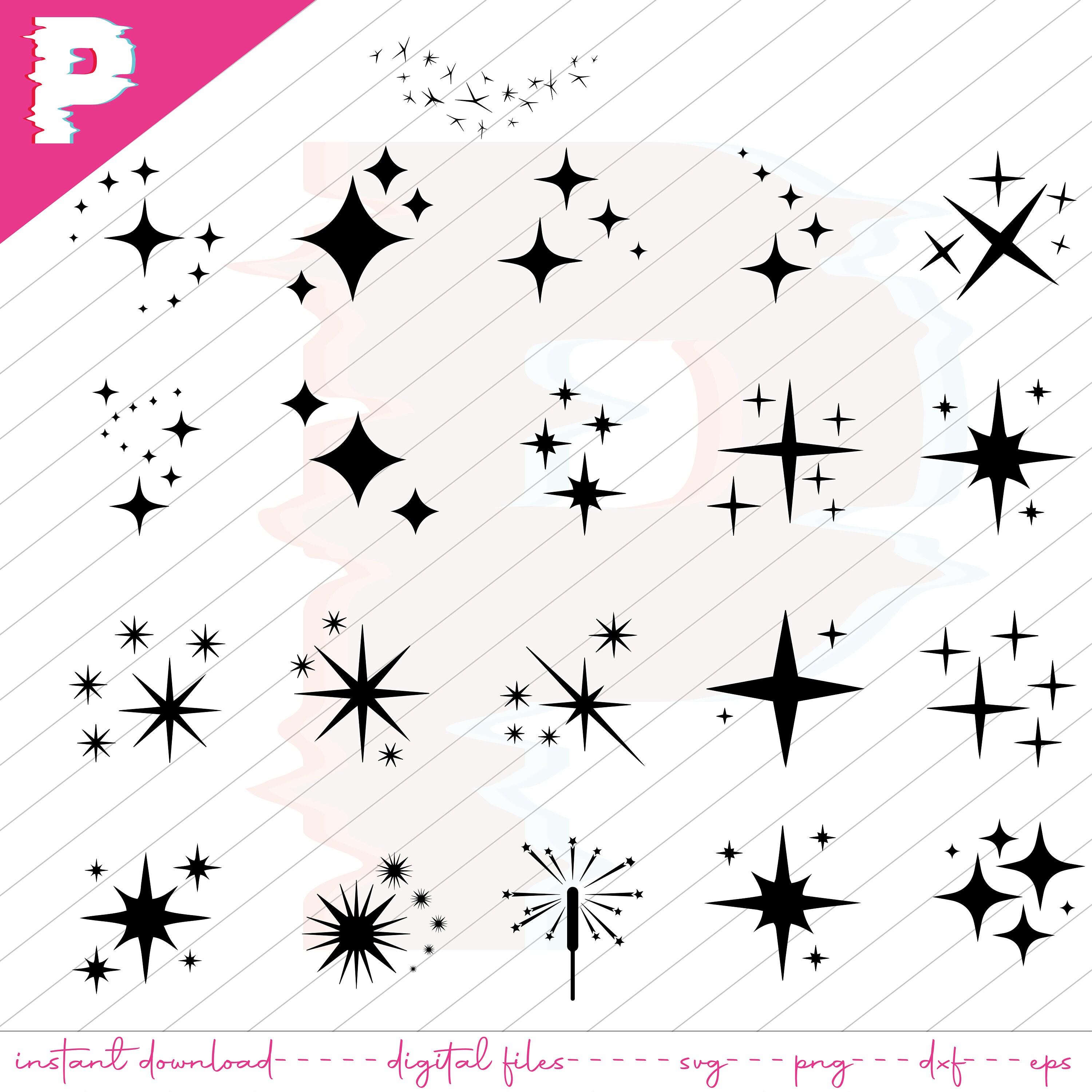 Sparkle Svg Bundle, 21 Designs, Sparkle Cut File, Sparkle Clipart, Stars Svg, Sparkles, Svg ...