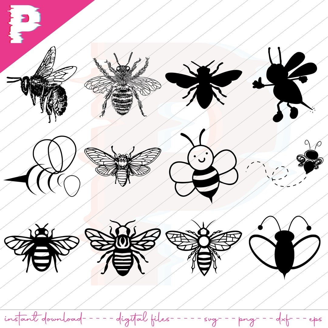 Bee Svg Bundle,honey Bee Svg,queen Bee Svg,bee Kind Svg,bee Wreath Svg ...