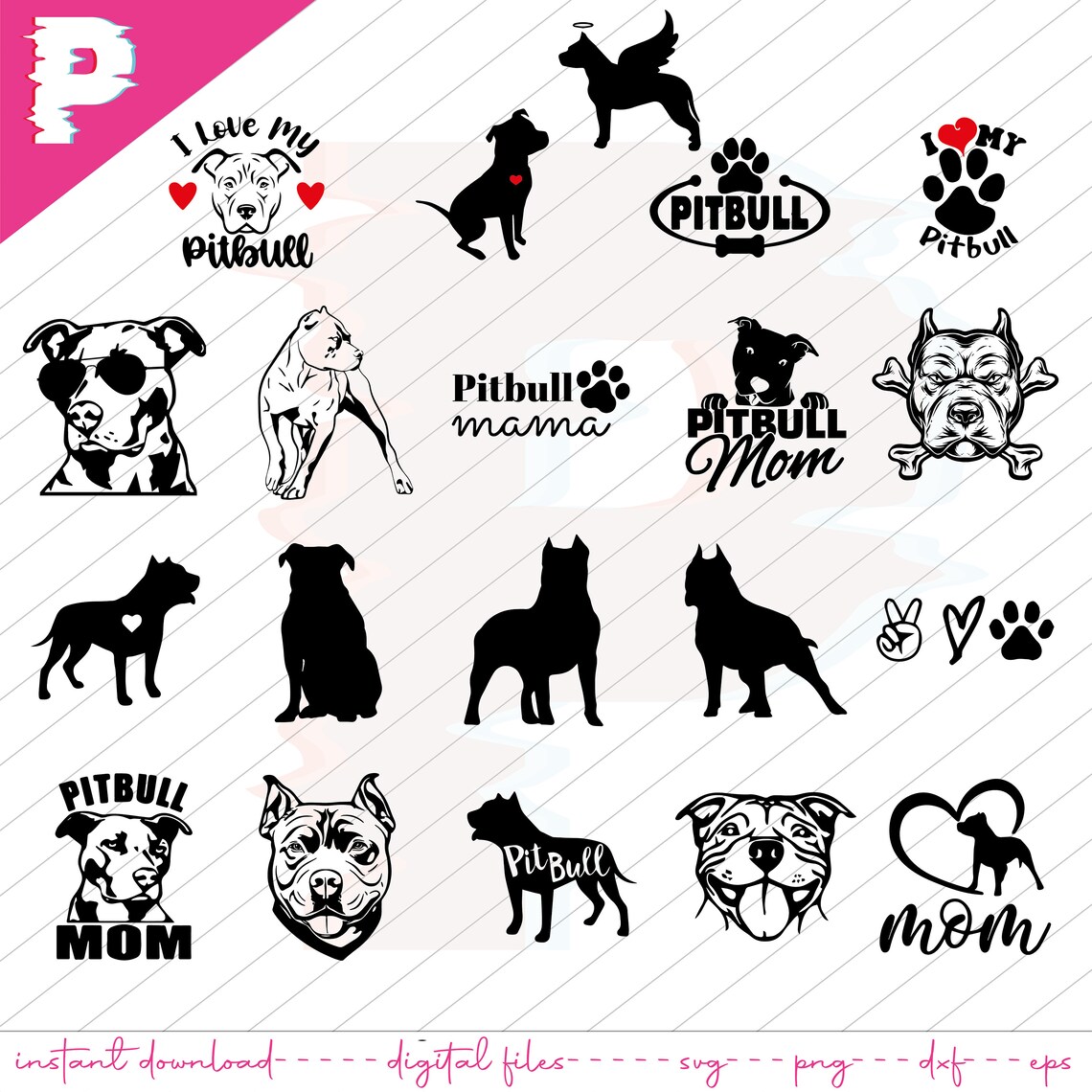 PITBULL SVG, PITBULL Clipart, Pitbull Svg Files for Cricut, Pitbull ...