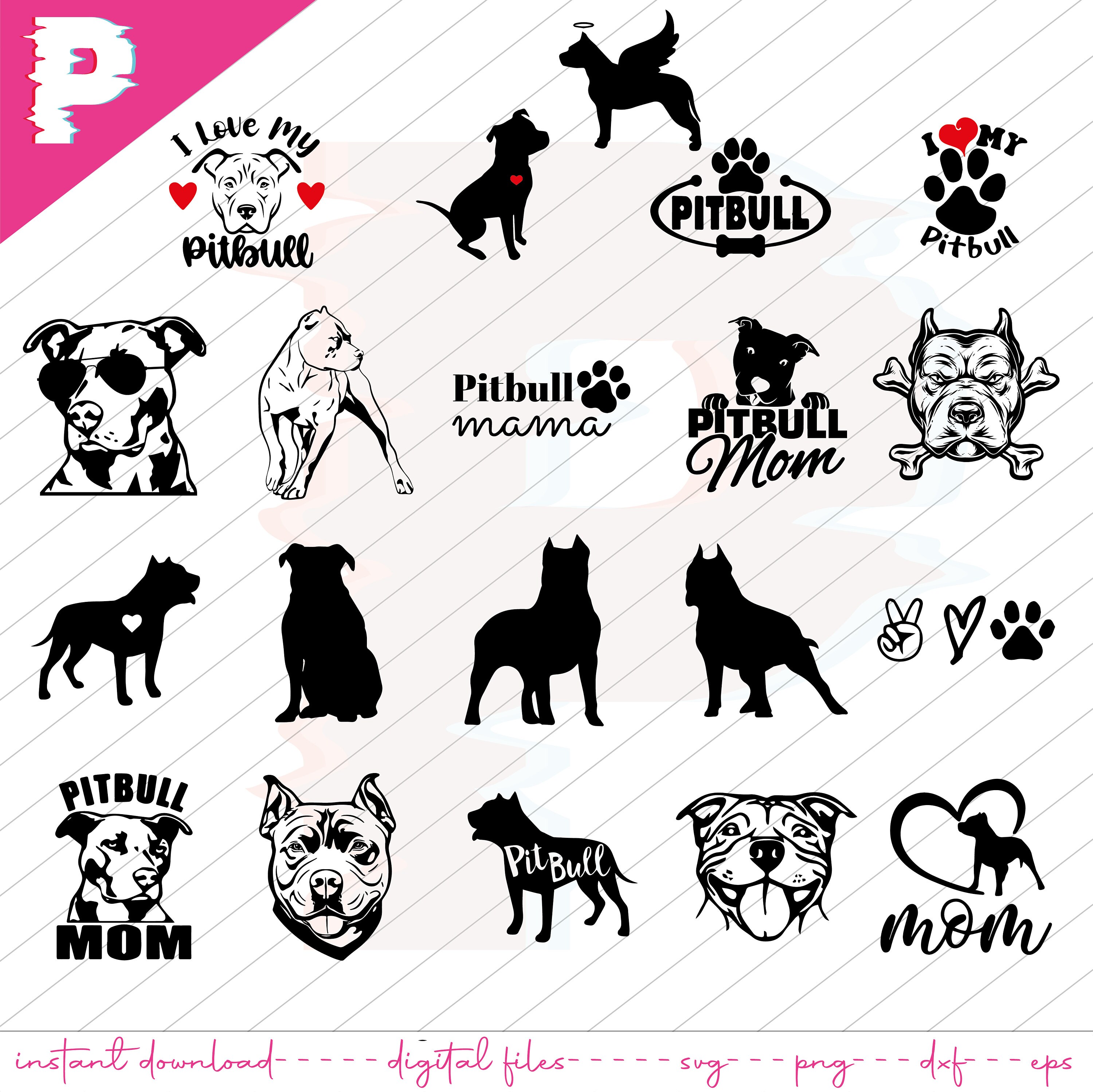 PITBULL SVG, PITBULL Clipart, Pitbull Svg Files for Cricut, Pitbull ...