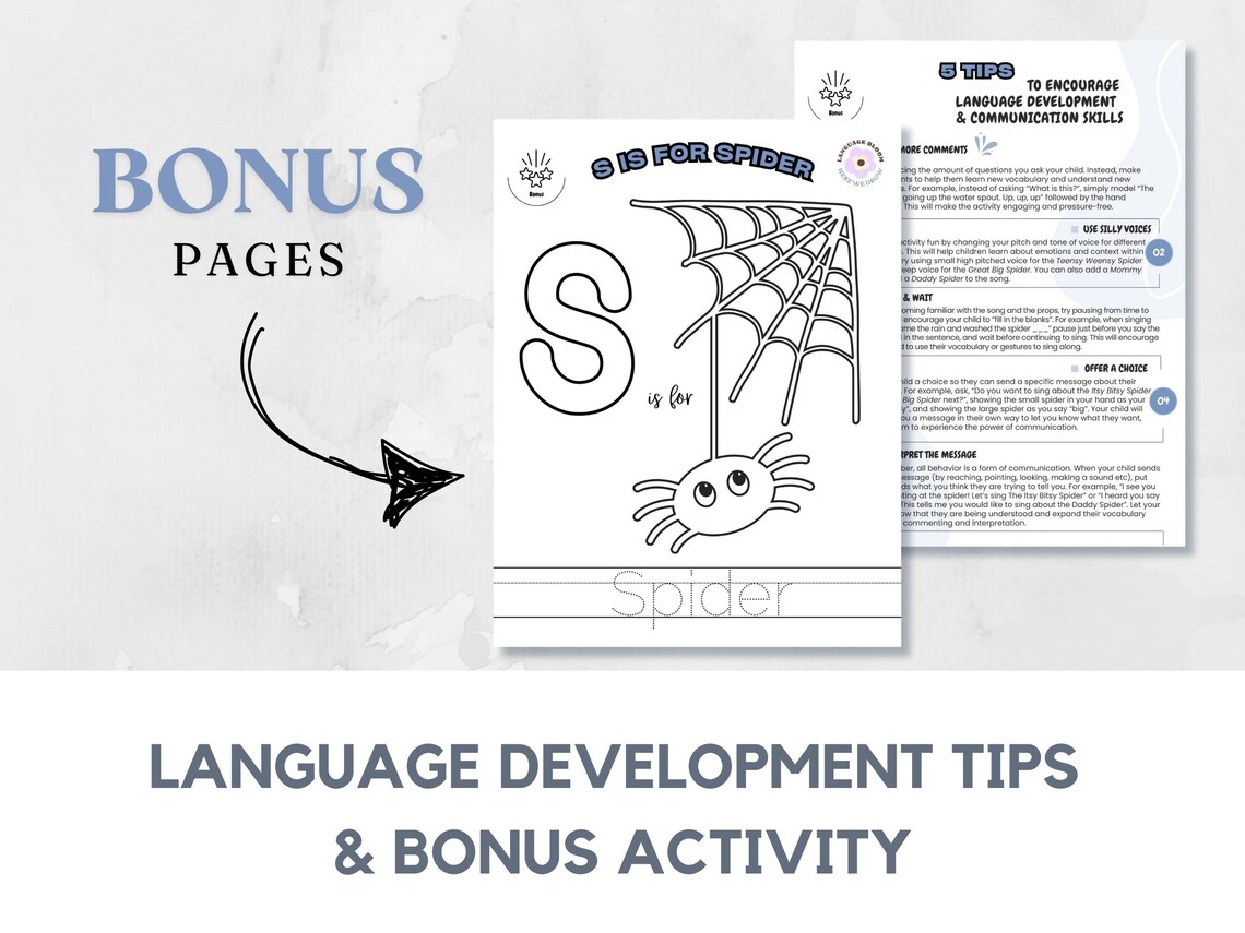 The Itsy Bitsy Spider Printable Activity. Nursery Rhyme. Speech ...