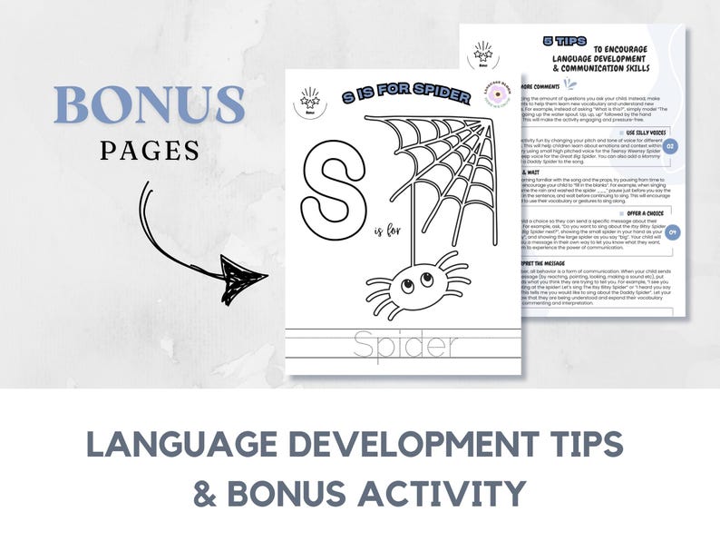 The Itsy Bitsy Spider Printable Activity. Nursery Rhyme. Speech ...