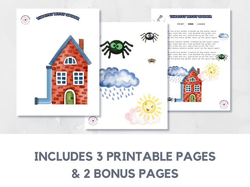 The Itsy Bitsy Spider Printable Activity. Nursery Rhyme. Speech ...