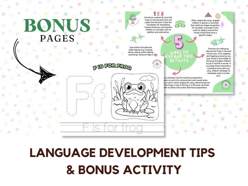 Five Green and Speckled Frogs Printable Activity. Nursery Rhyme. Child ...