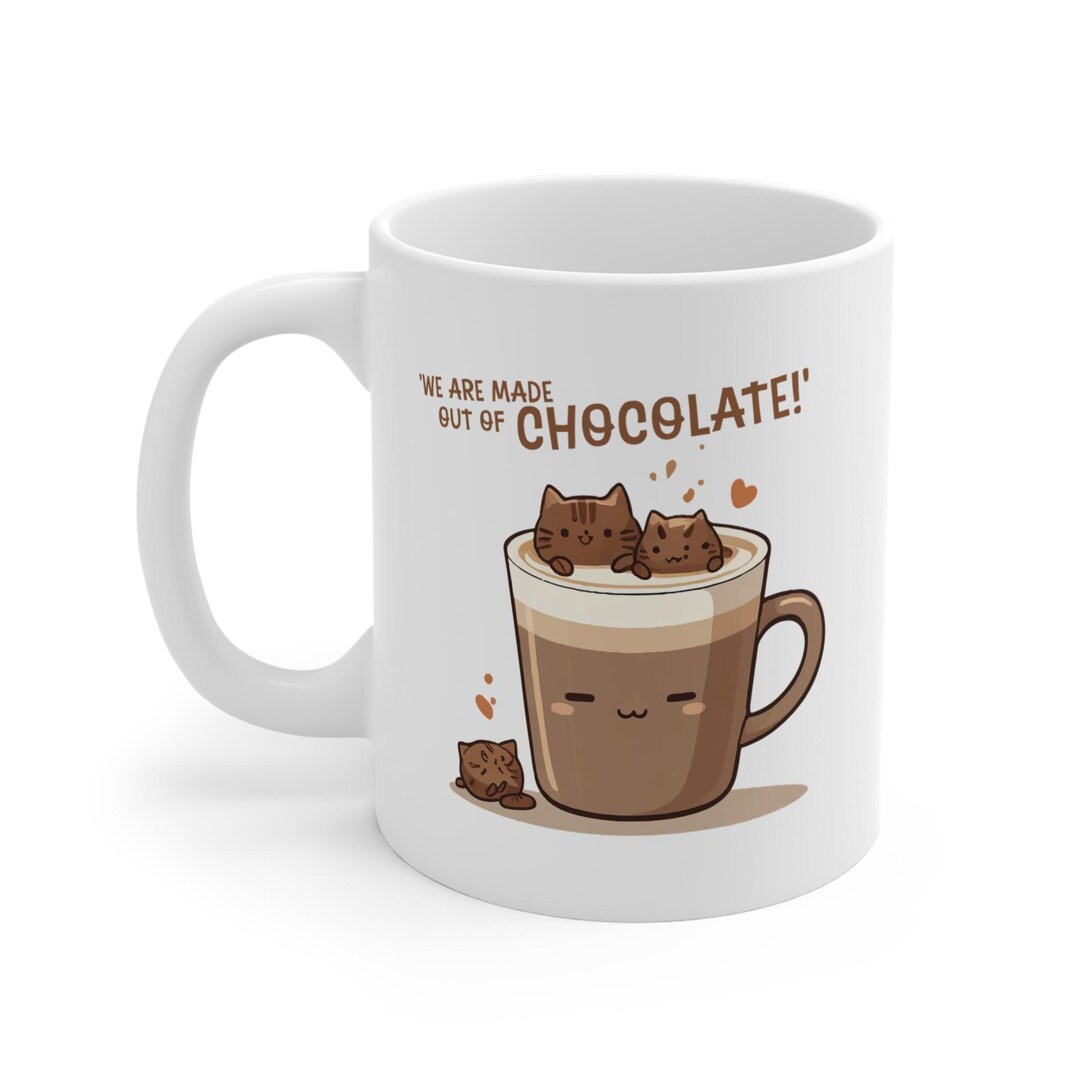 Coffee Cat Mug, Cute Kawaii Art, Coffee Mug Art, Cat Lover Gift, Coffee ...