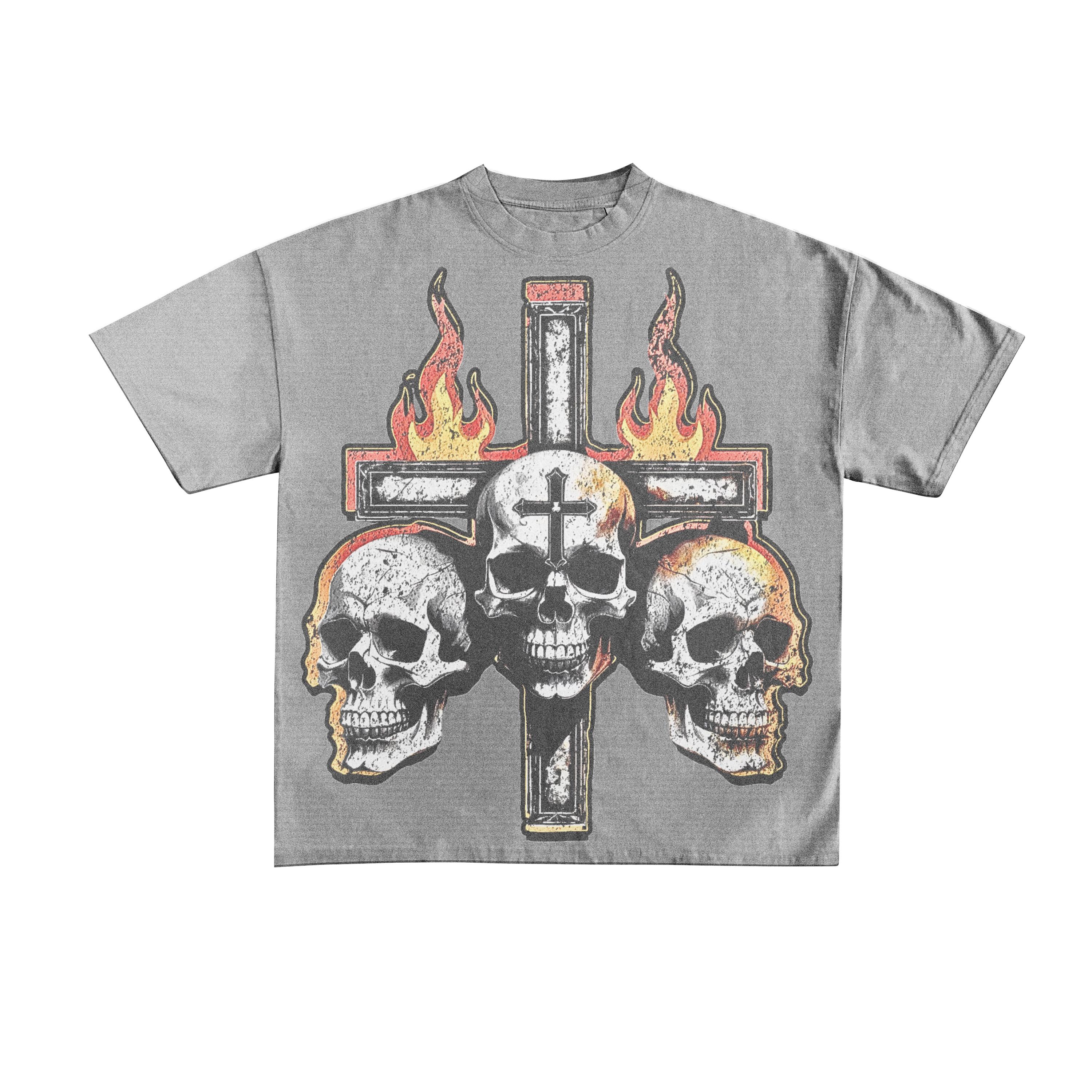 3 Skulls Cross PNG Design: Edgy Streetwear Graphic (5000x5000 ...