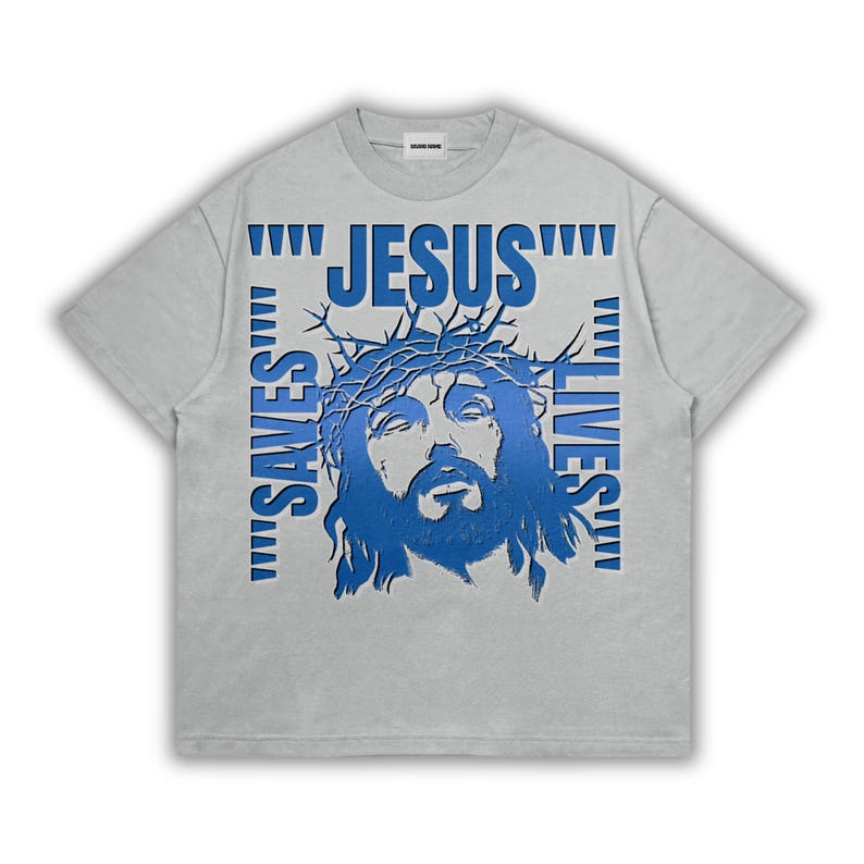 Jesus Saves Lives PNG Design – Blue Face & Typography | 5000x5000 ...