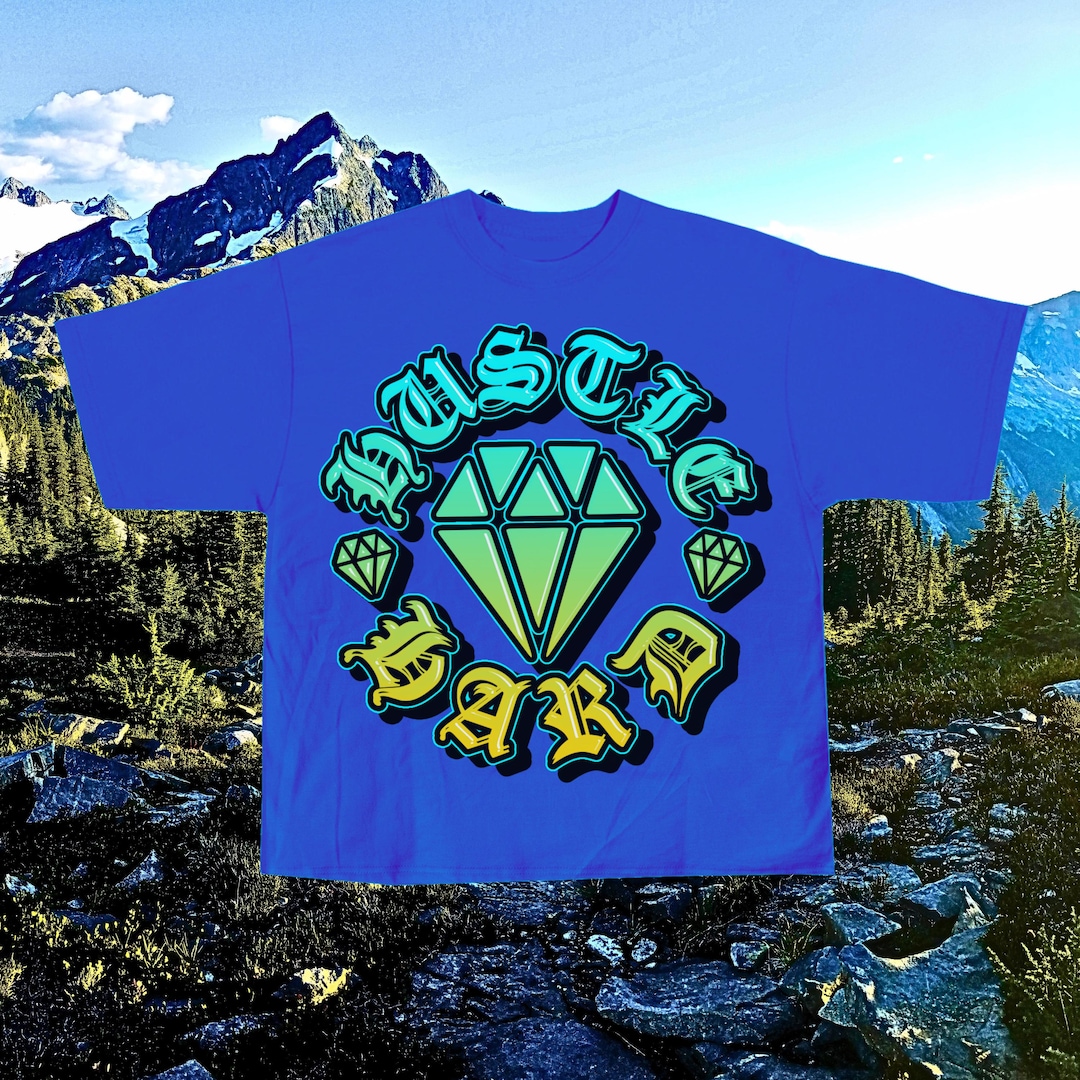 Hustle Hard Graffiti Diamond Tee Design: Bold Streetwear PNG (commercial Use) - Etsy