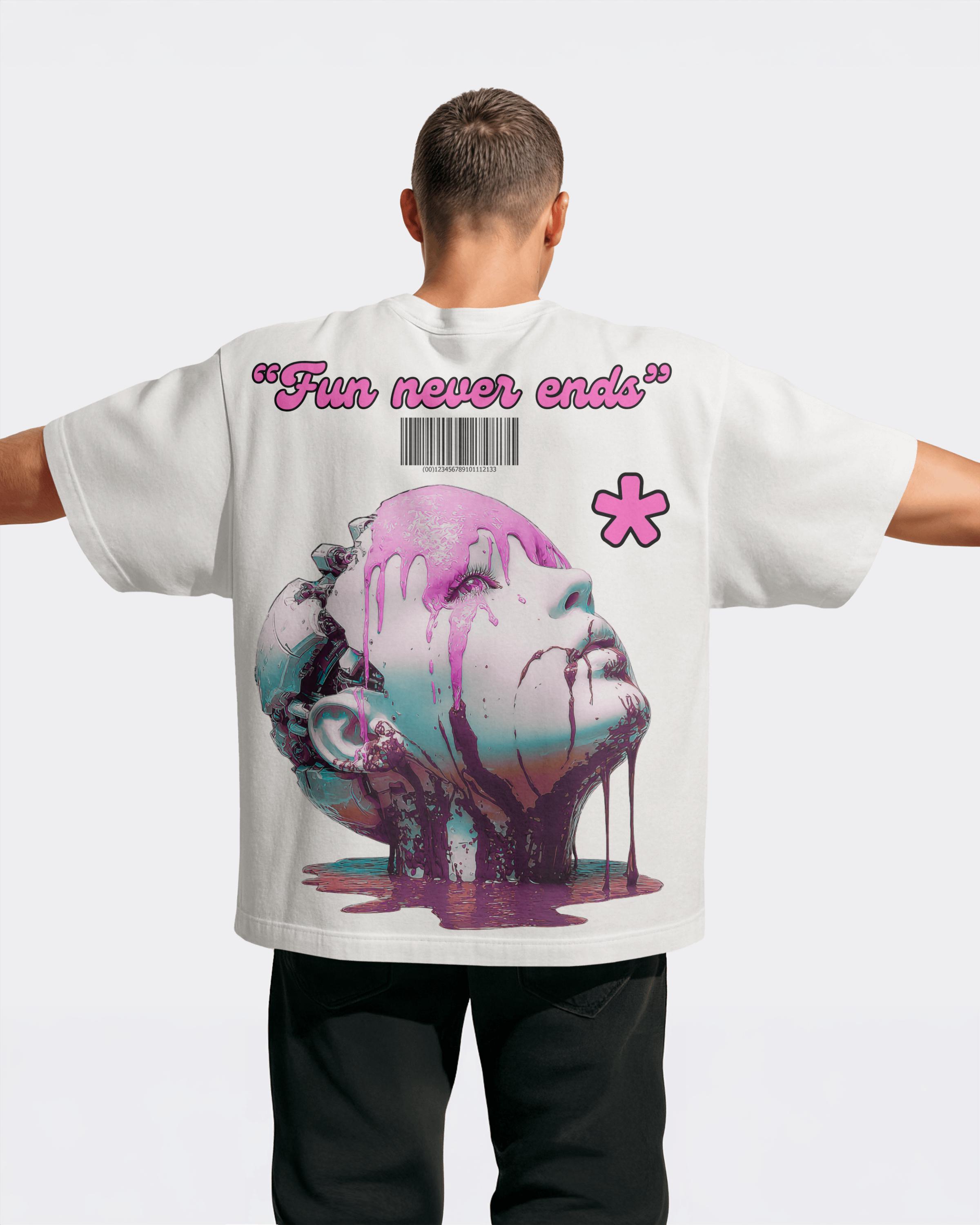 Cyberpunk Horror PNG: Pink Drip Robot Face, Transparent Design ...