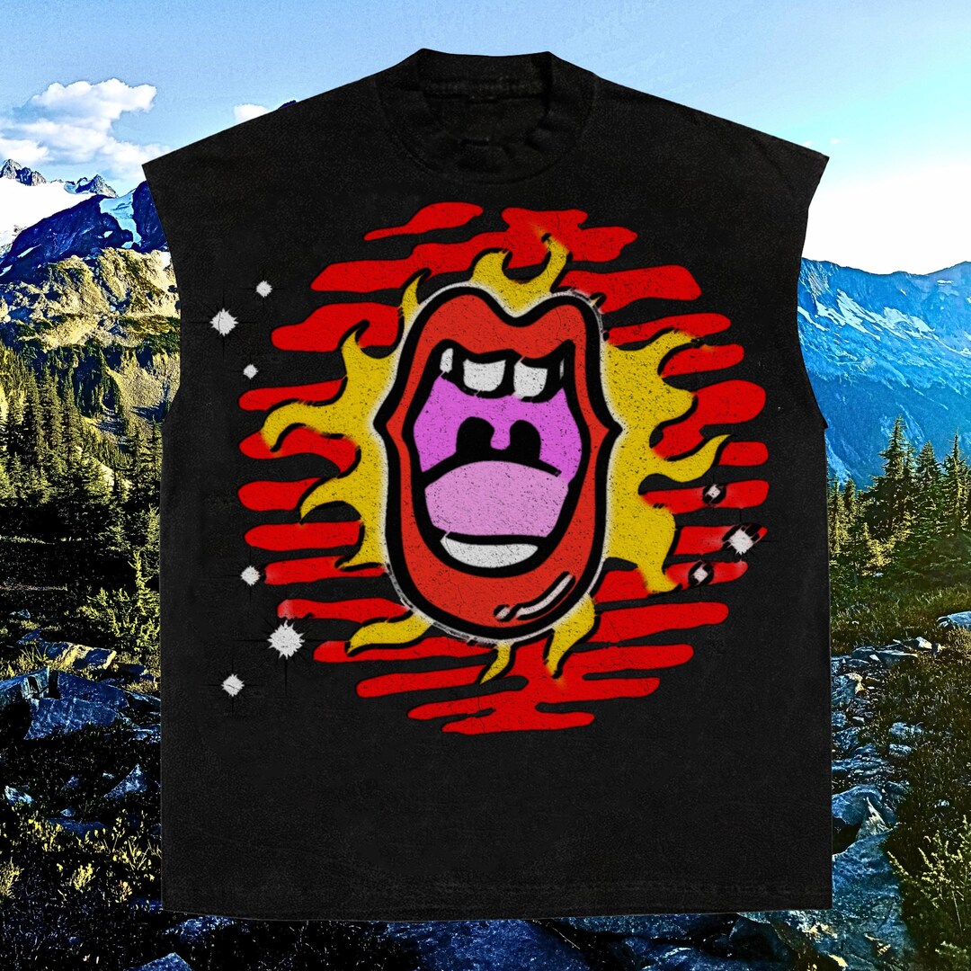 Scream Loud! Hand-drawn Flaming Mouth PNG | Edgy Red Background ...
