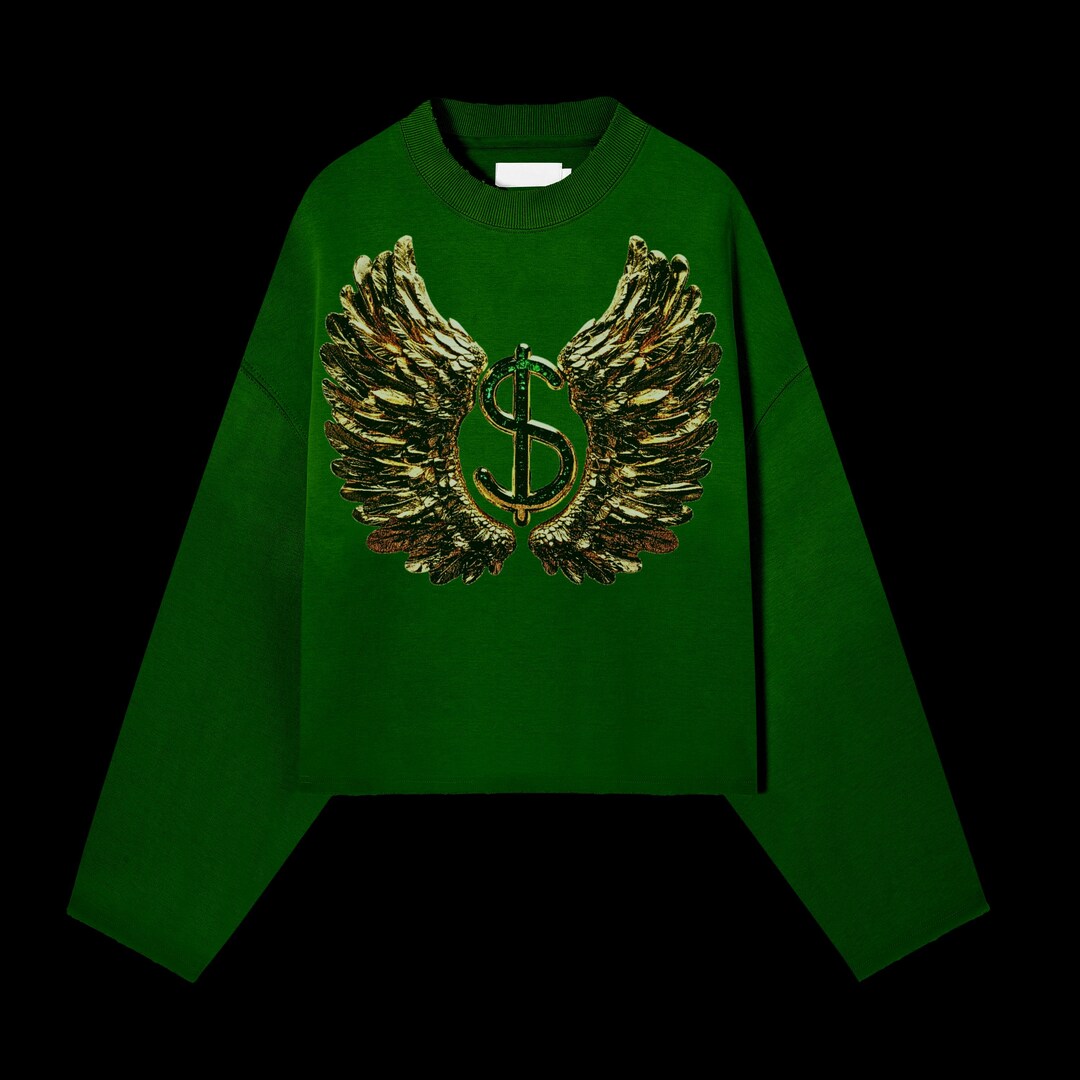Money Sign Angel Wings PNG | Gold & Emerald Design | 5250x5250 ...