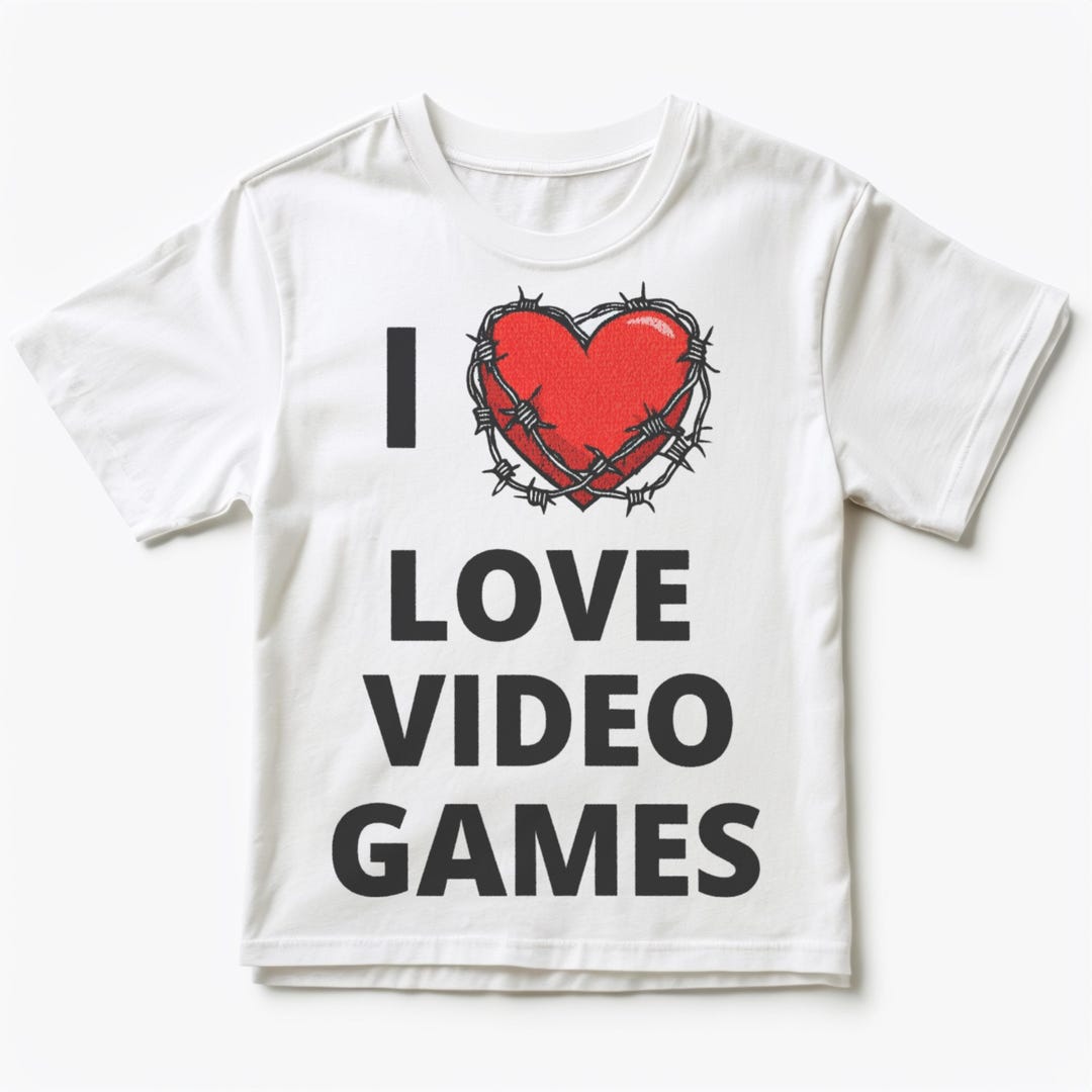 I Love Video Games PNG T-shirt Design – Barbed Wire Heart, Gamer ...