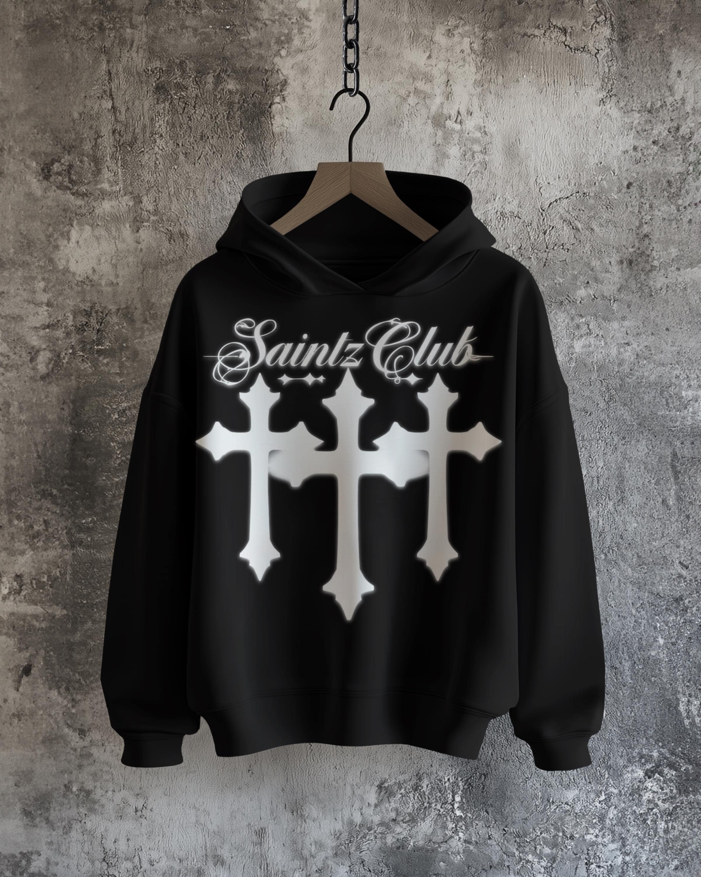 Saintz Club Triple Cross PNG: Gothic Streetwear Design (instant ...