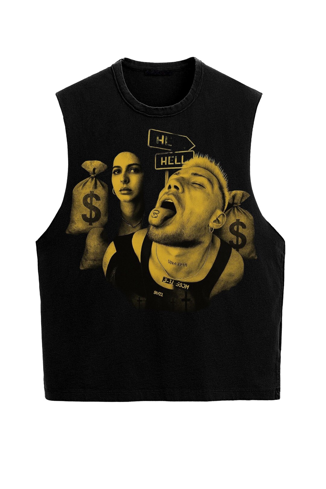 EMO Punk Rock Grunge PNG | Tongue Out Rebel & Femme Split Design With ...