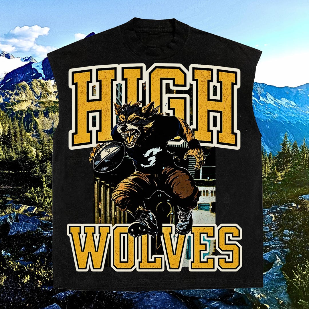 High Wolves Football PNG | Fierce Wolf Holding Football | Streetwear ...