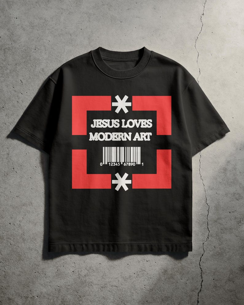 Jesus Loves Modern Art PNG – Barcode Museum Design (instant Download ...