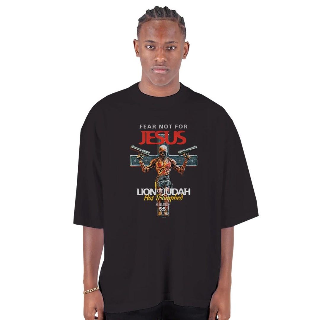 Fear Not for Jesus Oversized T-shirt Shaka Wear SHGDD Black - Etsy
