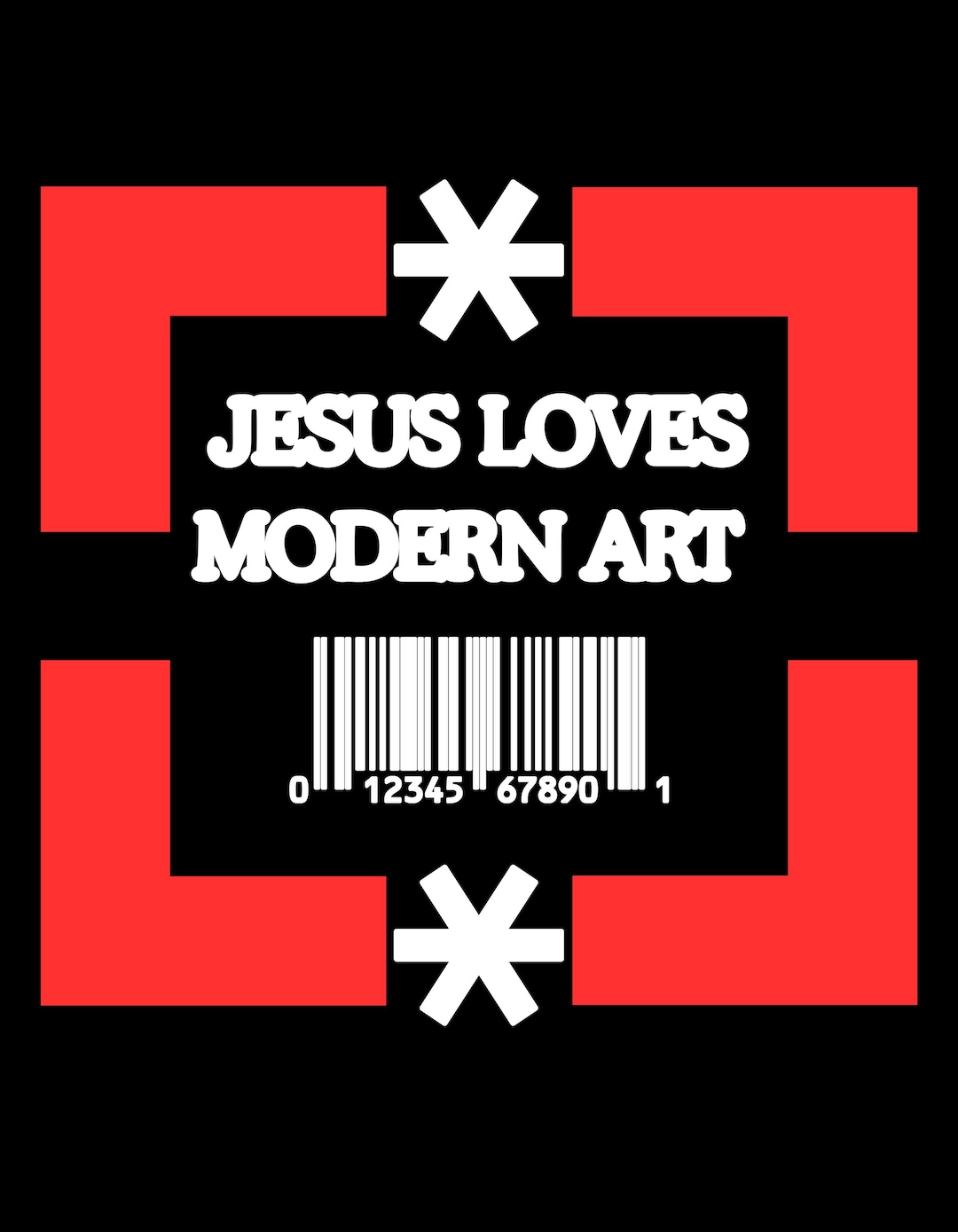 Jesus Loves Modern Art PNG – Barcode Museum Design (instant Download ...