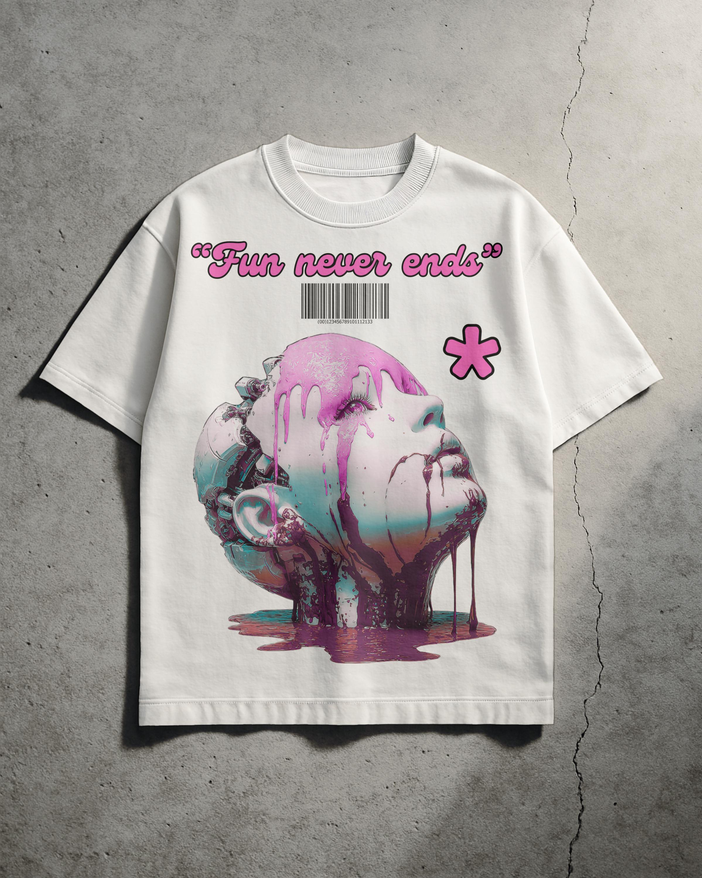 Cyberpunk Horror PNG: Pink Drip Robot Face, Transparent Design ...