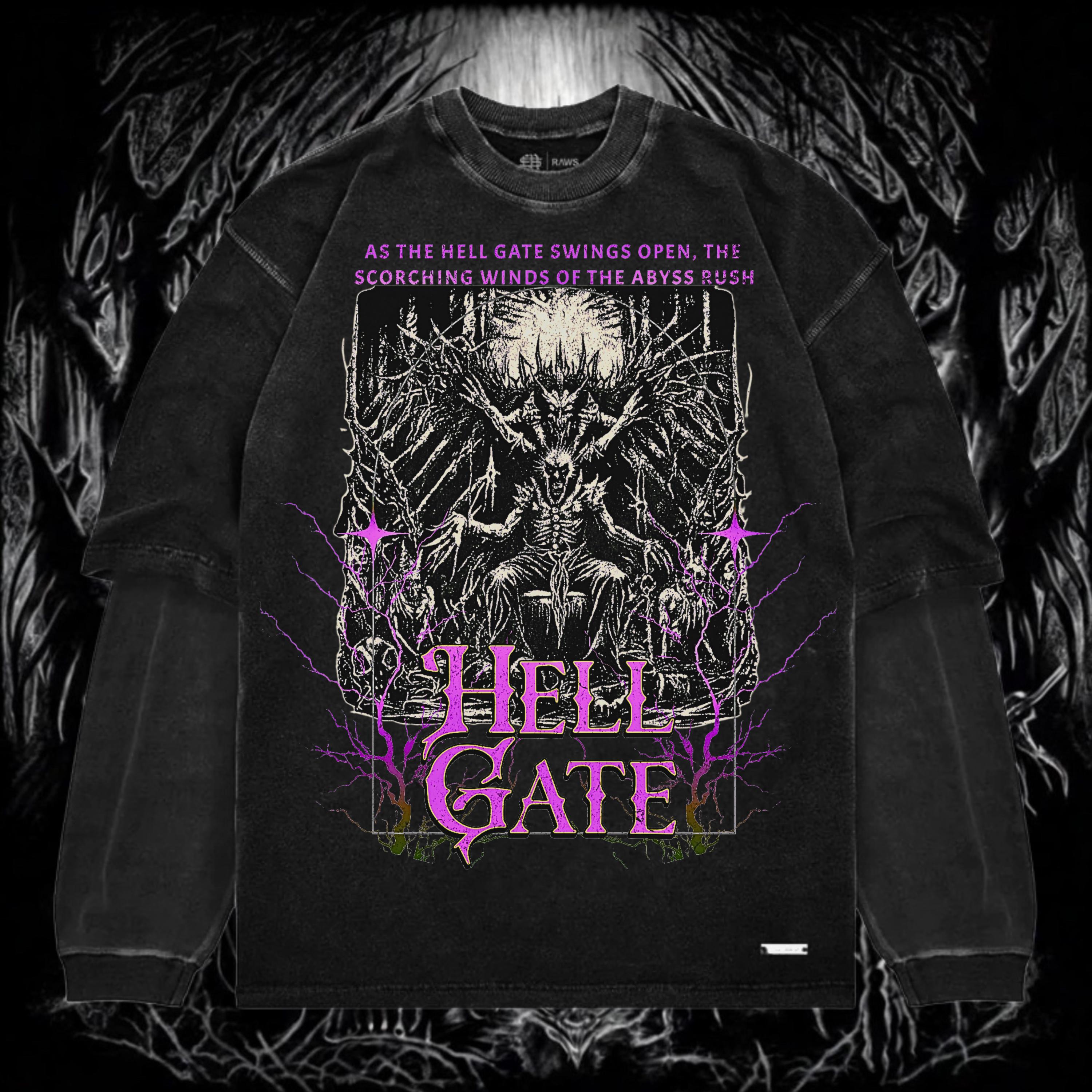 Grunge Hell Gate Streetwear Tee Design: 3000x3000 PNG (commercial Use ...