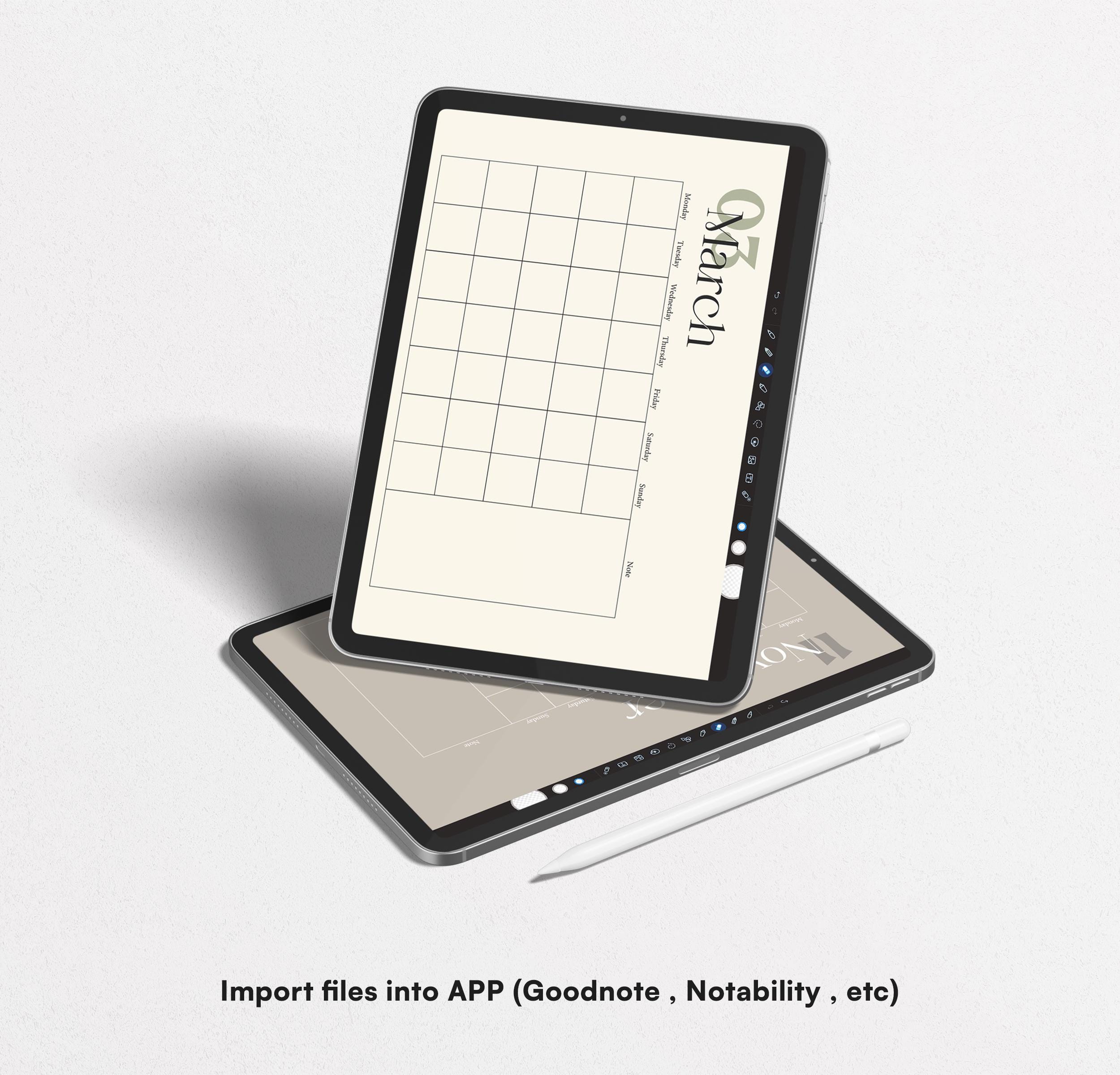 2026 Undated Minimalist Digital Planner | iPad & Android Goodnotes PDF ...
