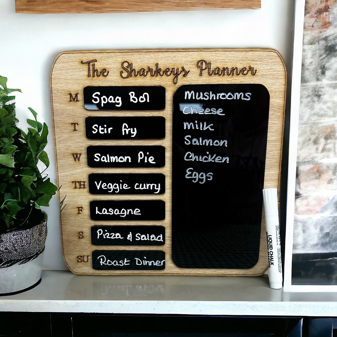 Personalised Family Kitchen Menu Planner - Etsy