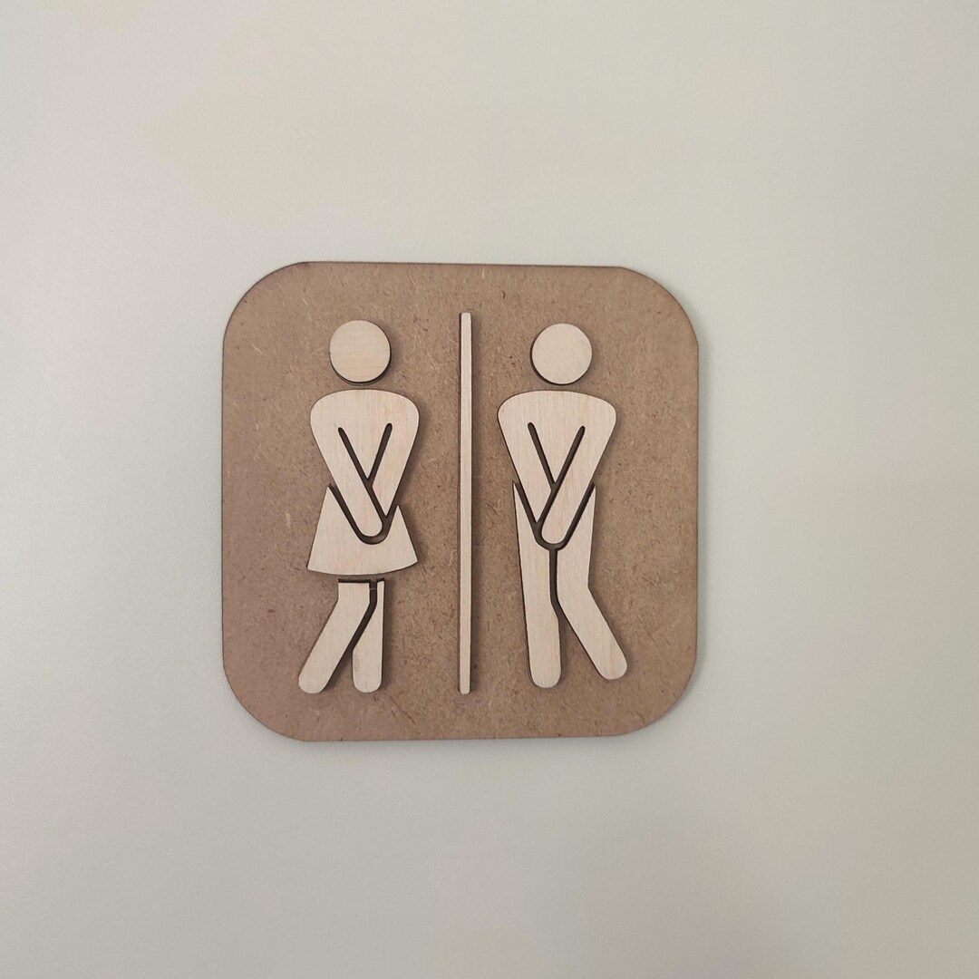 WC Pictogram Wooden Toilets - Signage Door Sign Humorous Design - Etsy UK