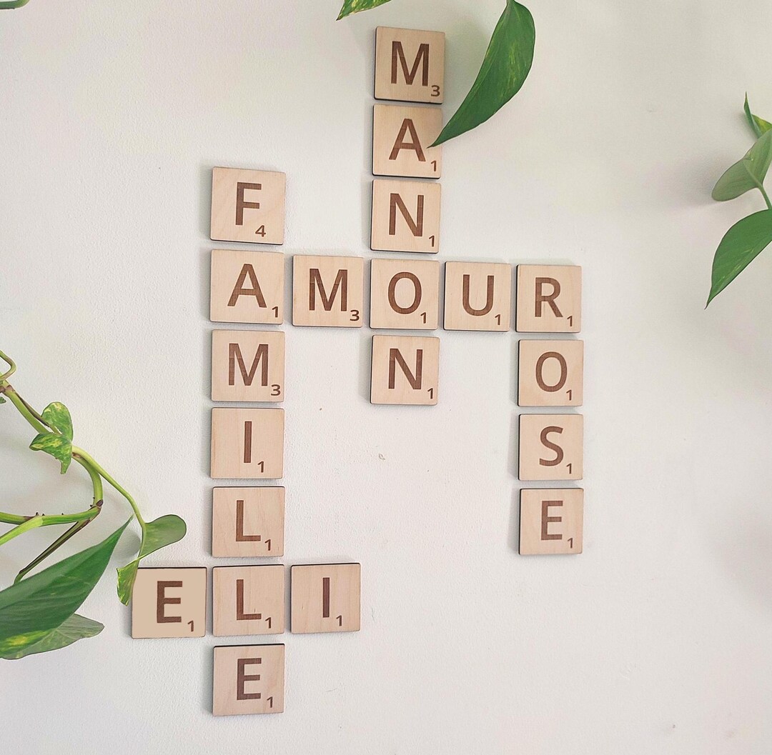 Lettre Scrabble en bois : lettres décoratives, XXL, géantes gravure sur ...