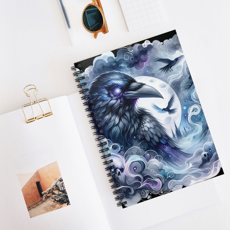 Dark Skull-cloud Crow Spiral Notebook / Journal - Ruled Line - Etsy